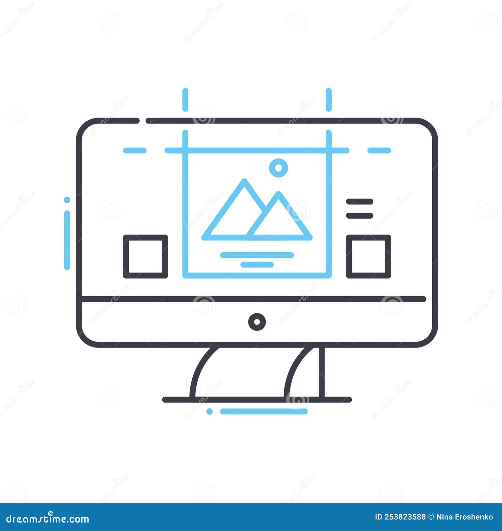 Website Prototyping Line Icon, Outline Symbol, Vector Illustration ...