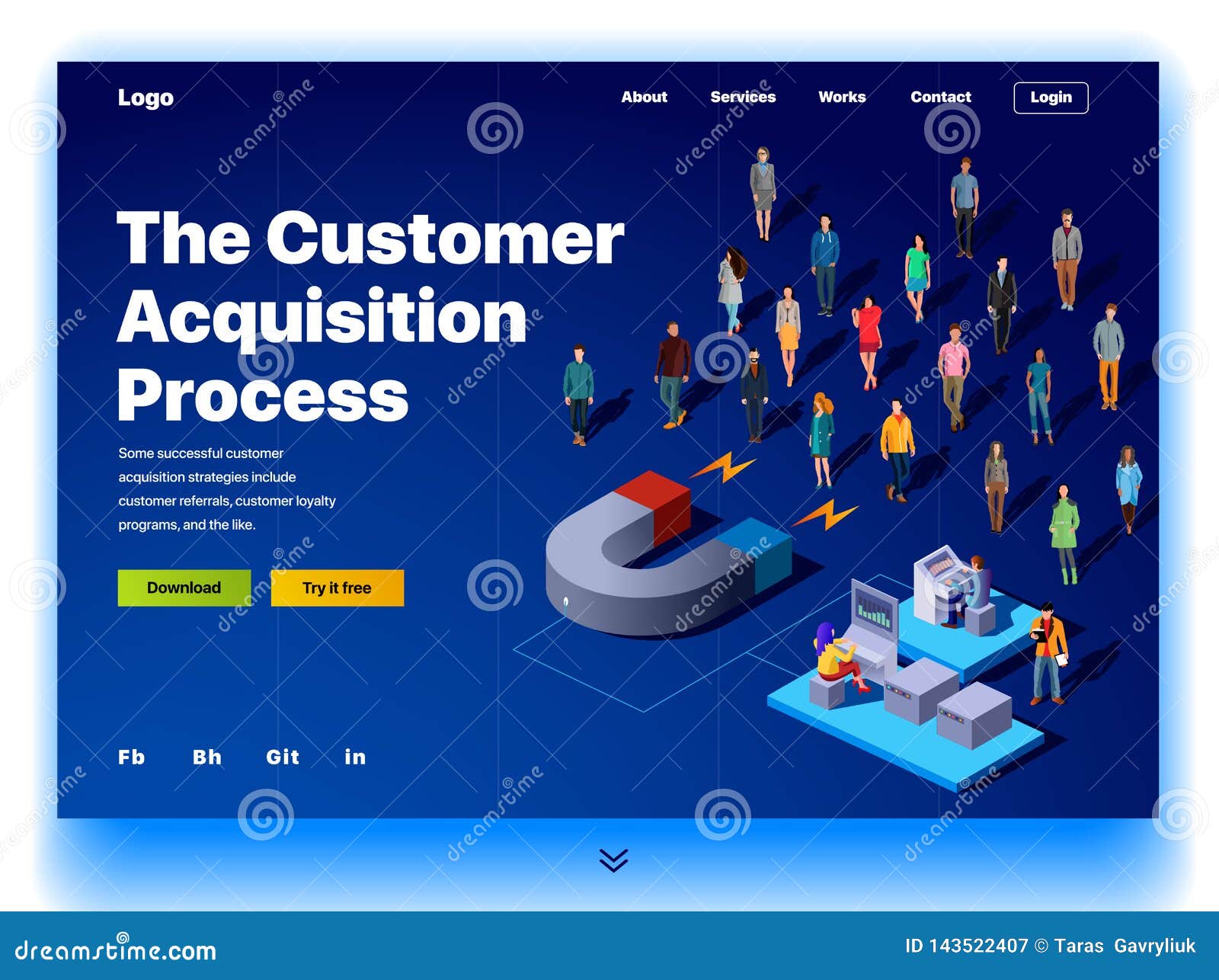 Website Providing the Service of the Customer Acquisition Process Stock ...