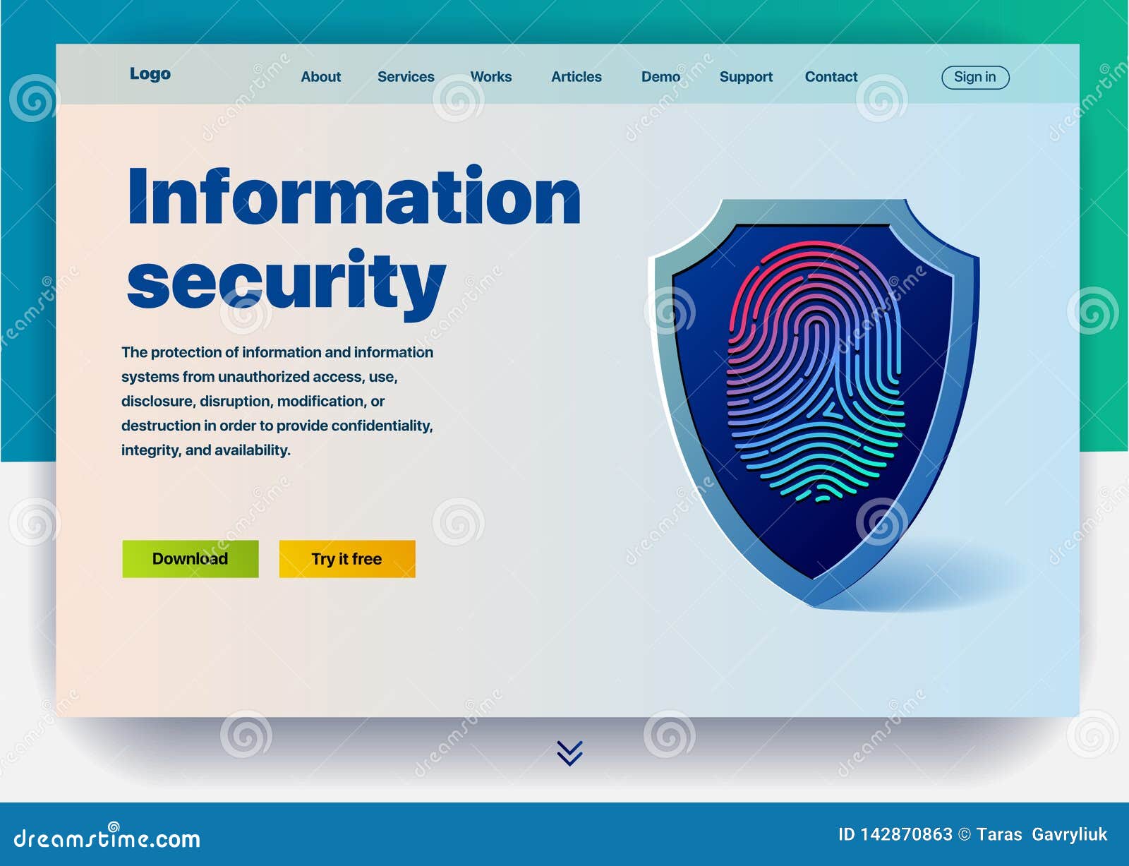 Website Providing the Service of Information Security Stock Vector ...