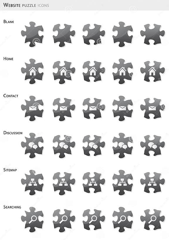 Website puzzle icons stock vector. Illustration of original - 4345183