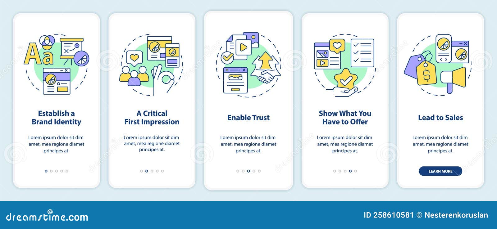 Website Quality Importance Onboarding Mobile App Screen Stock Vector ...