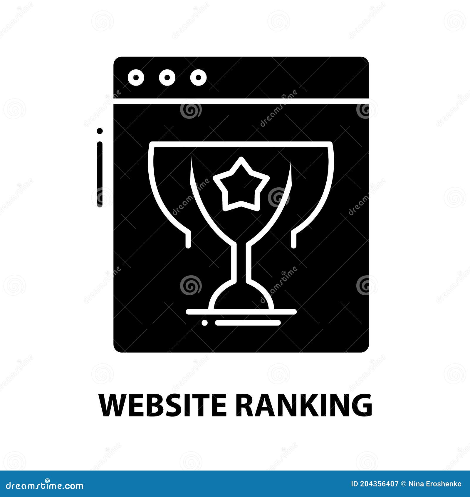 Website Ranking Icon, Black Vector Sign with Editable Strokes, Concept ...