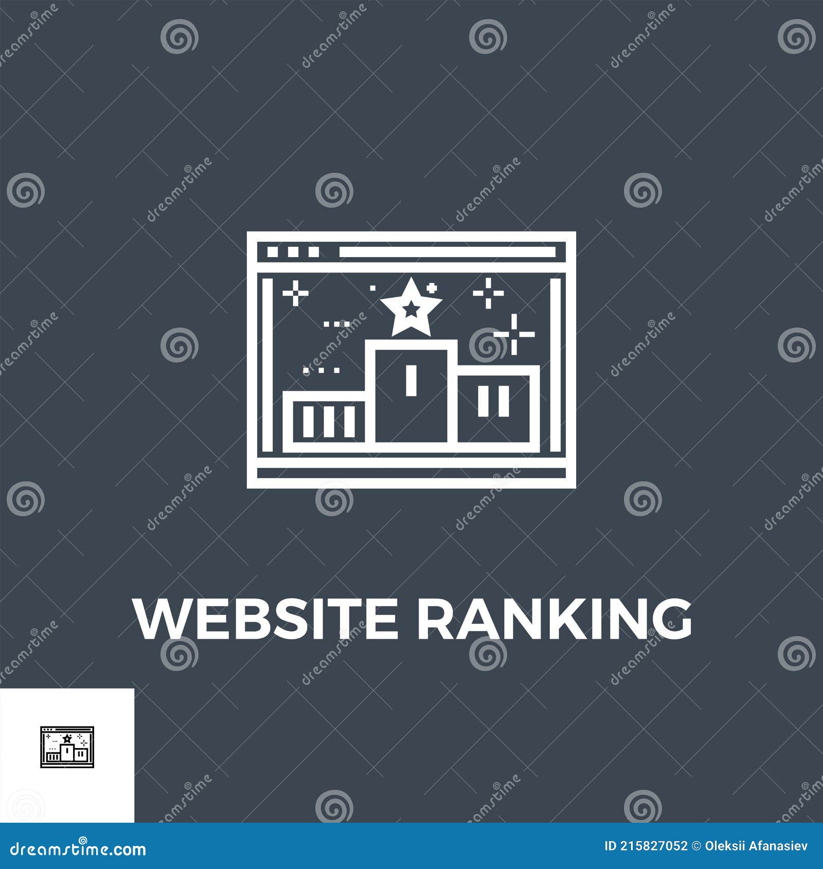 Website Ranking Line Icon stock vector. Illustration of line - 215827052