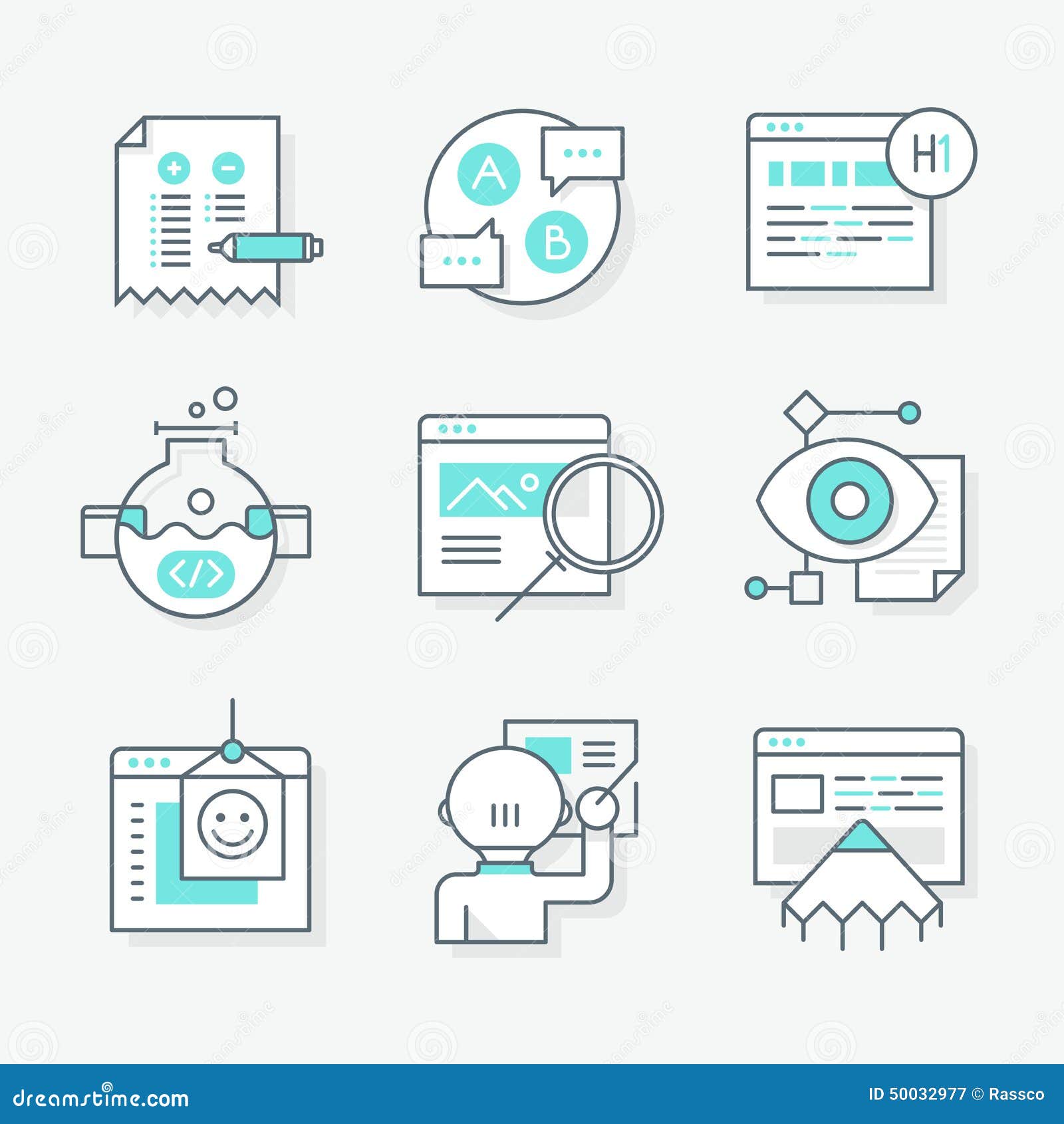 Website Redesign Icons stock vector. Illustration of technology - 50032977