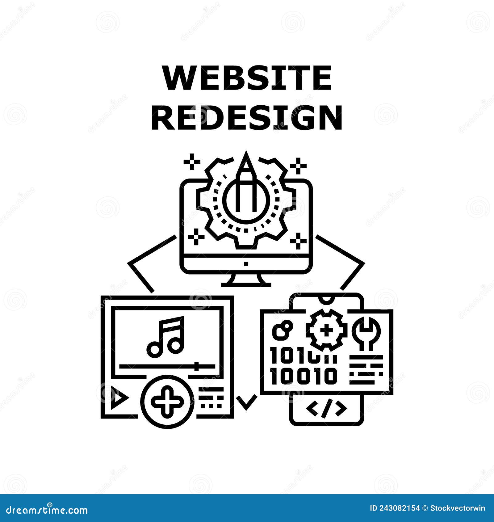 Website Redesign Concept Icon Cartoon Vector | CartoonDealer.com #178647927