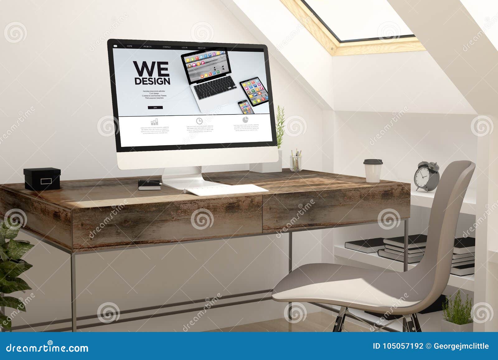 Computer Lab In Attic Room Stock Image | CartoonDealer.com #75701725
