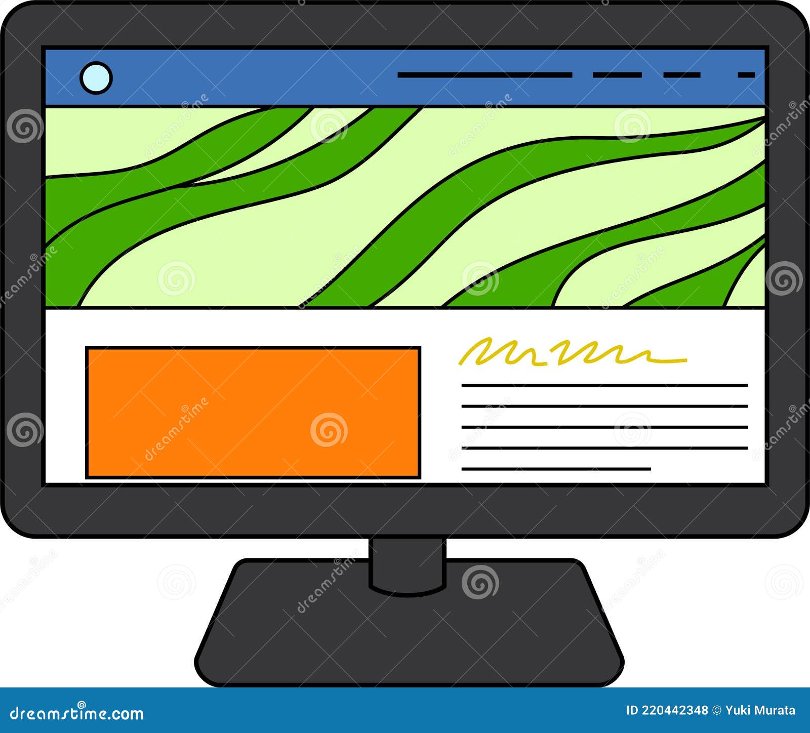 Website Screen View with PC Stock Vector - Illustration of mockup ...
