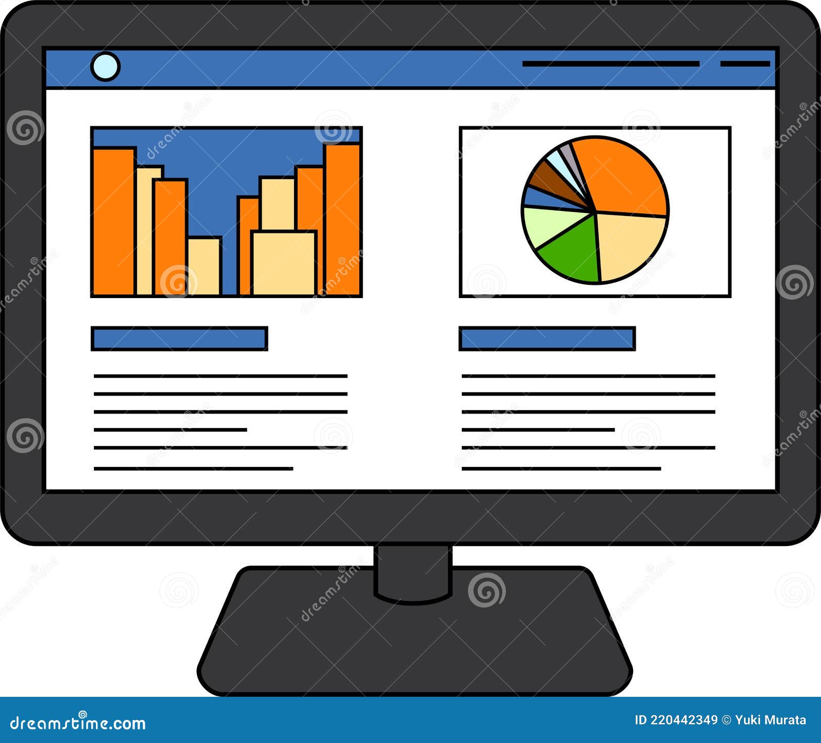 Website Screen View with PC Stock Vector - Illustration of horizontal ...