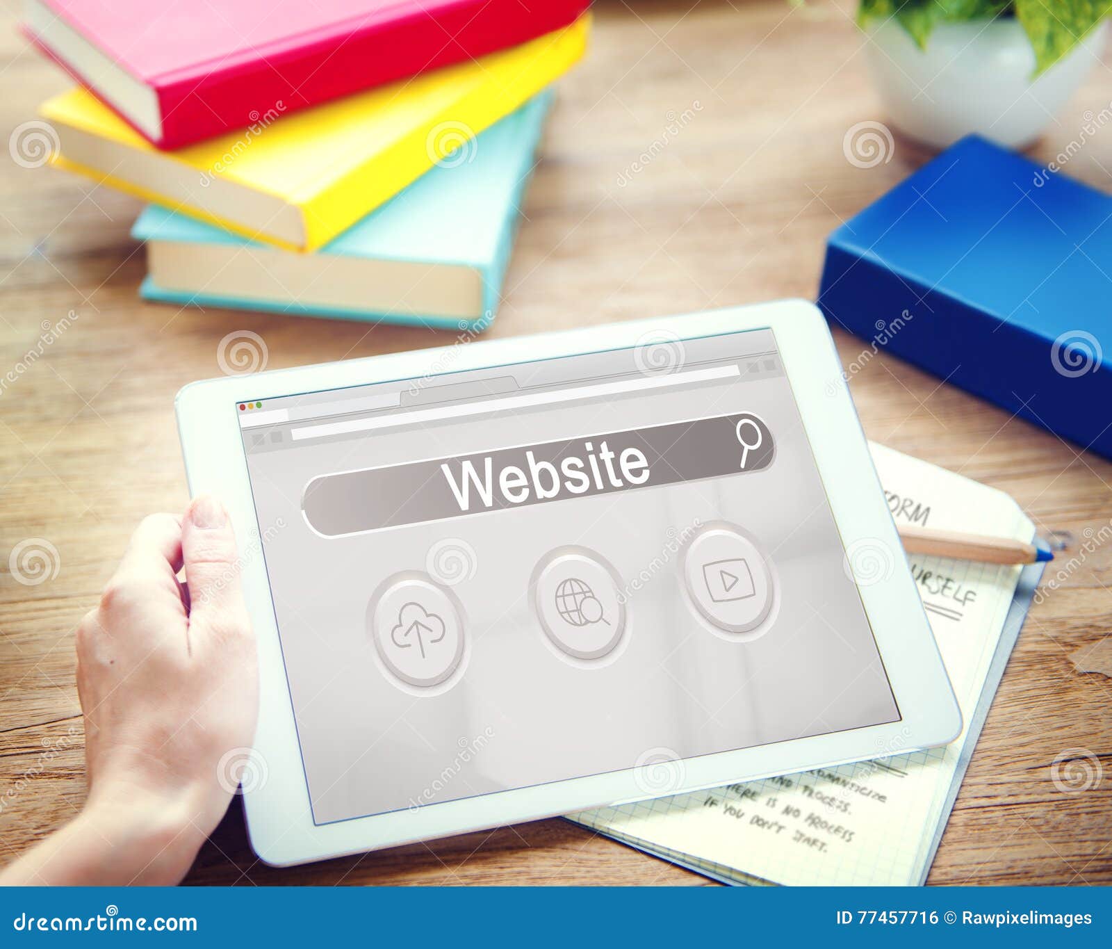 Website Search Bar Player Globe Cloud Icon Concept Stock Photo - Image ...