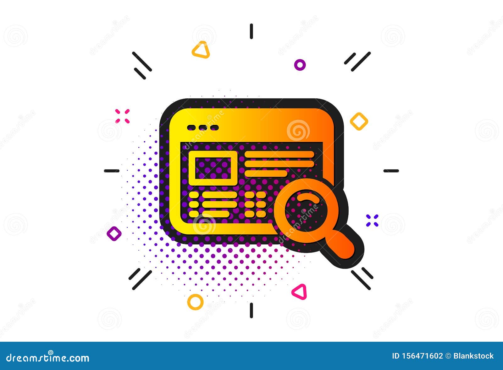 Website Search Icon. Find Internet Page Results Sign. Vector Stock ...