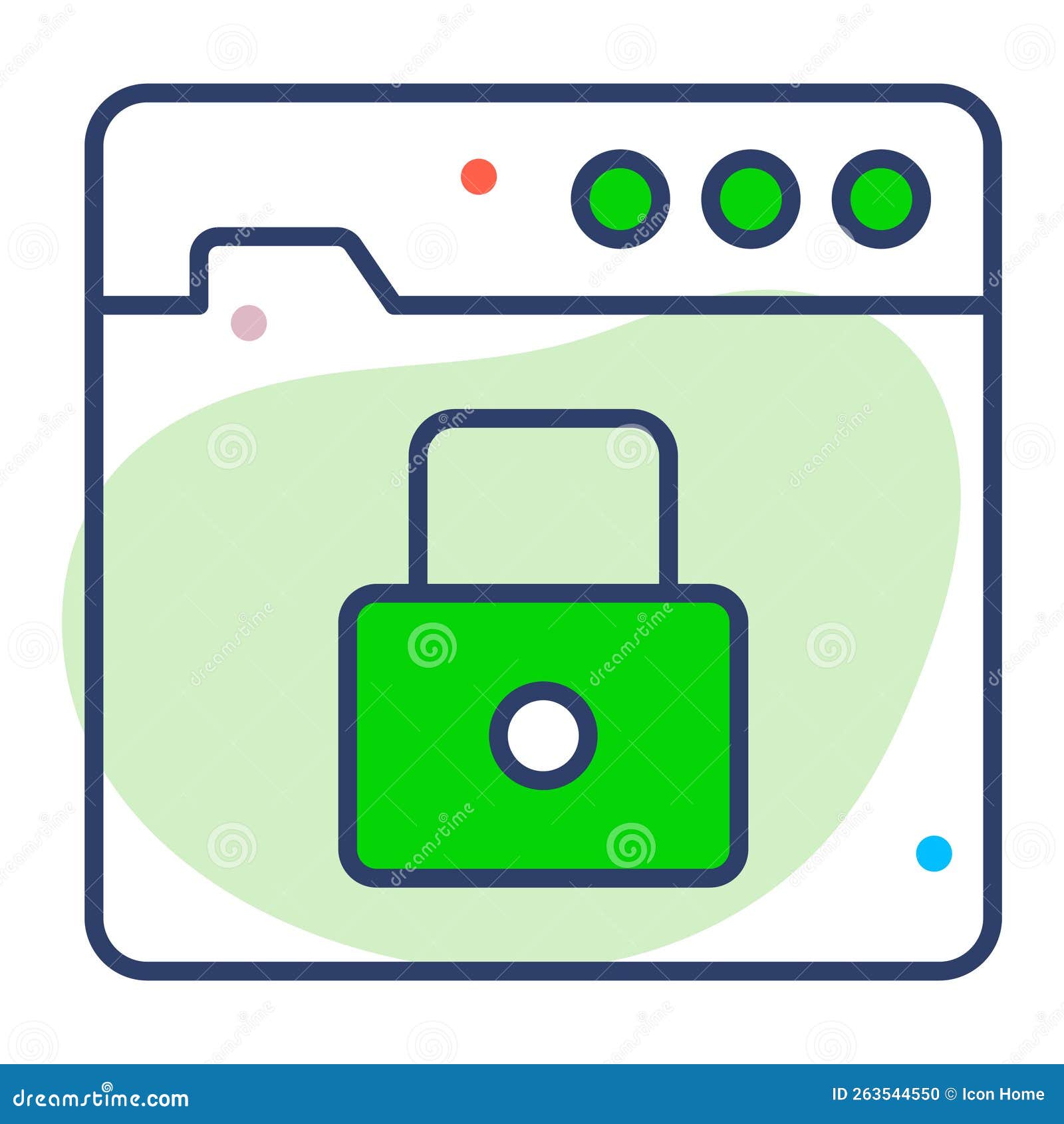 Website Security Flat Line Icon Modern Illustration Stock Vector ...