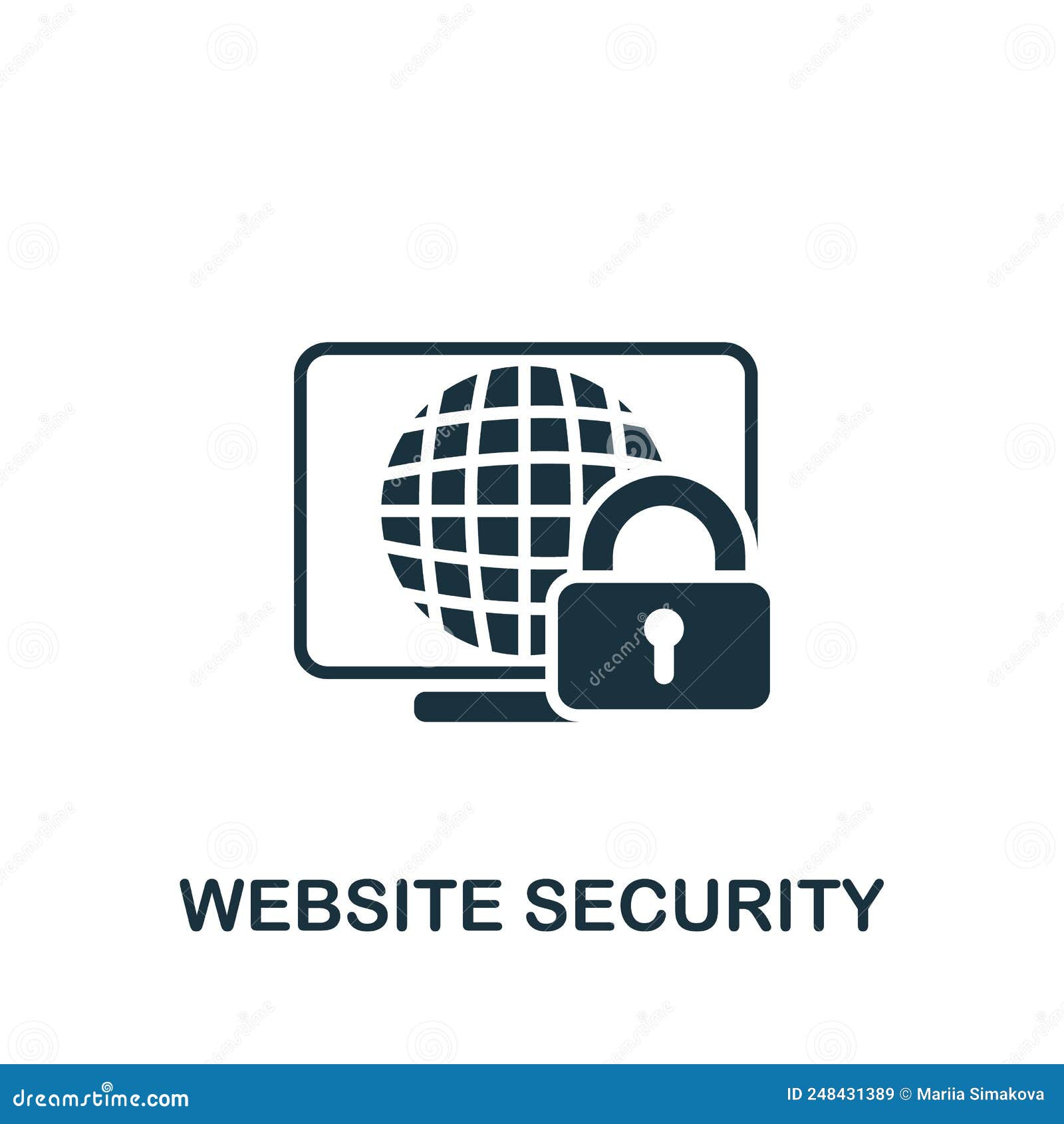 Website Security Icon. Monochrome Simple Web Development Icon for ...