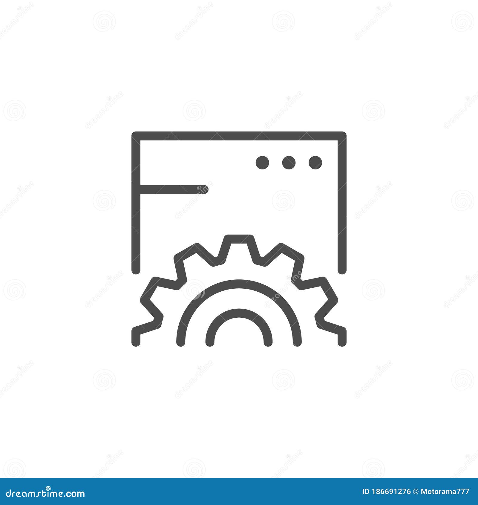 Website With Setting Cogwheel Outline Icon Vector Illustration ...
