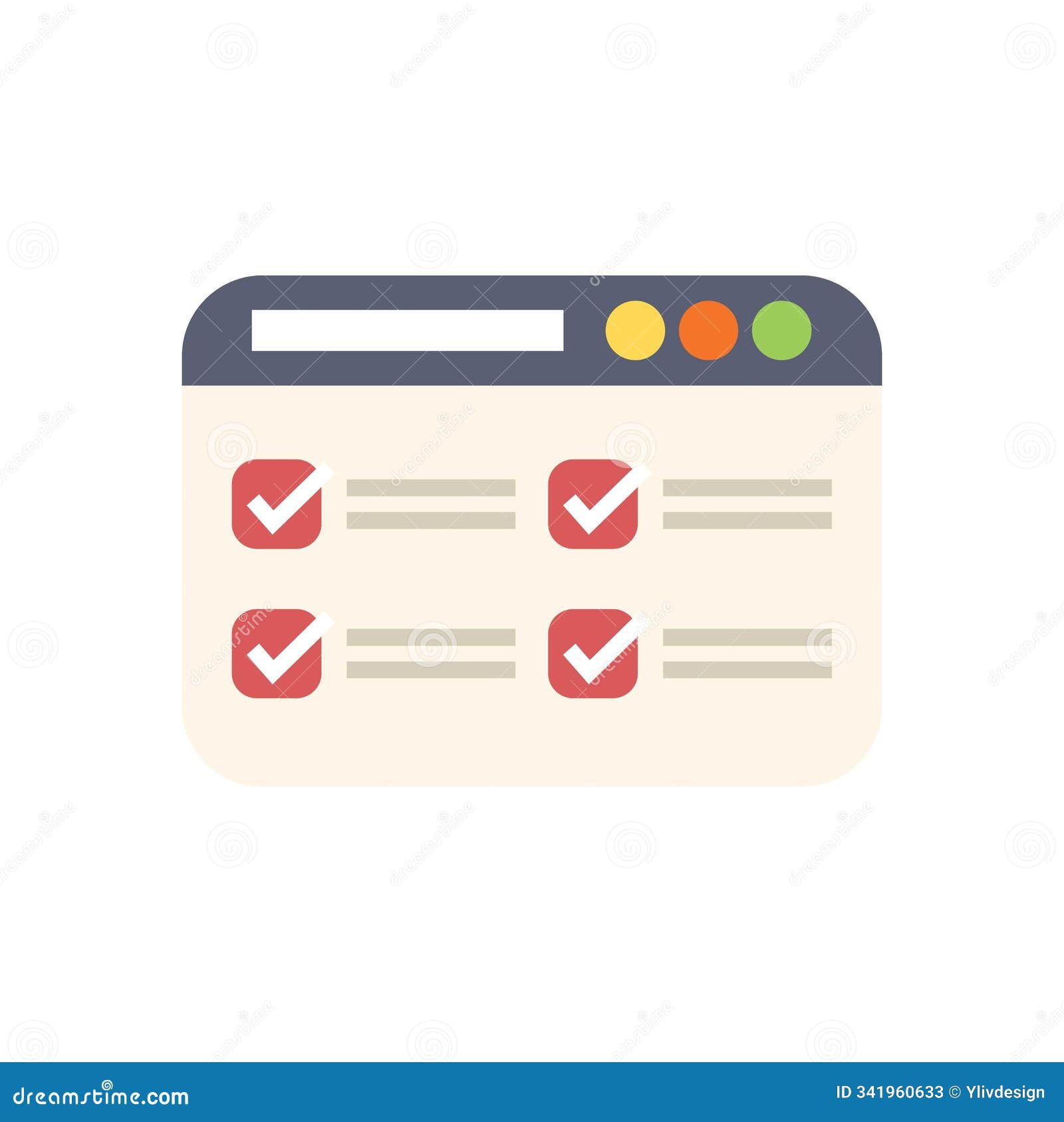 Website Showing Checkmarks for Completed Tasks on Checklist Stock Illustration - Illustration of ...