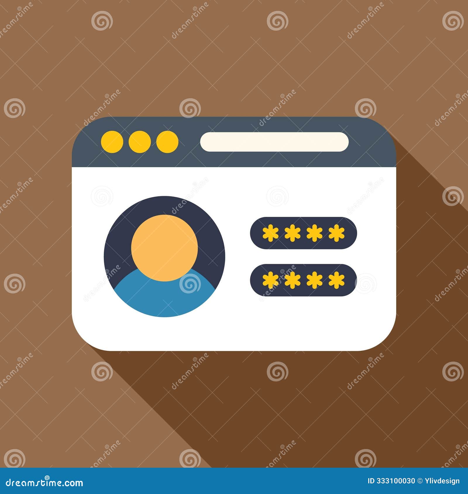 Website Showing User Profile with Login and Password Stock Illustration ...