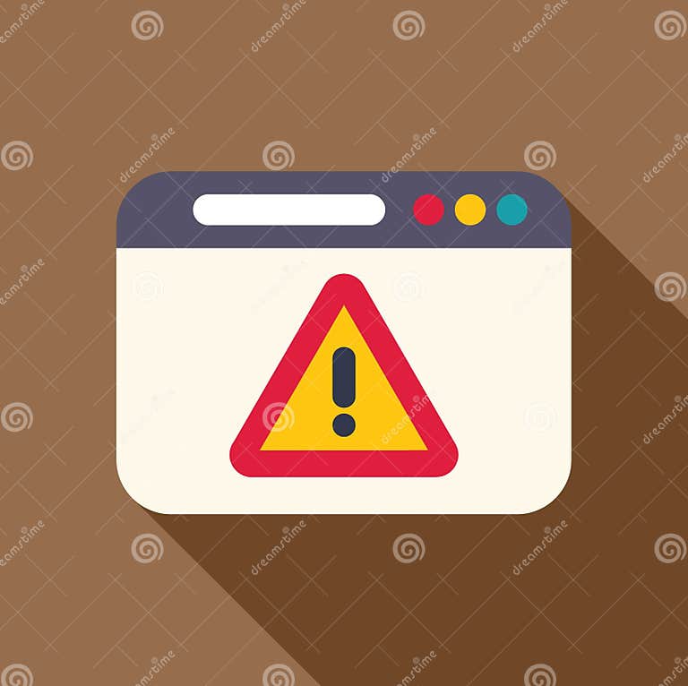 Website Showing Warning Sign with Exclamation Point Stock Illustration ...
