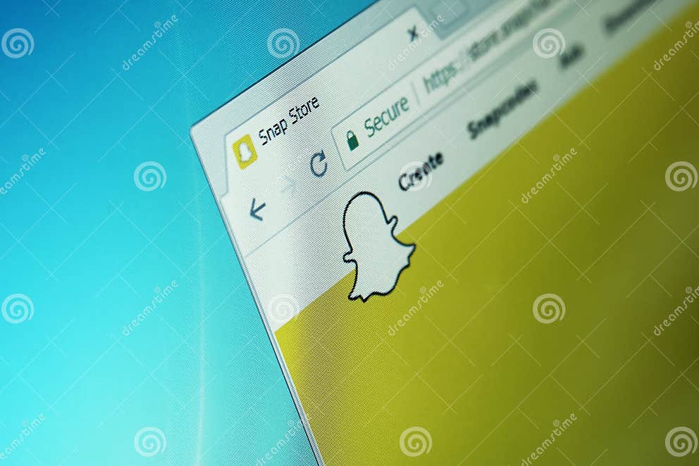 Snapchat website editorial image. Image of application - 124897905