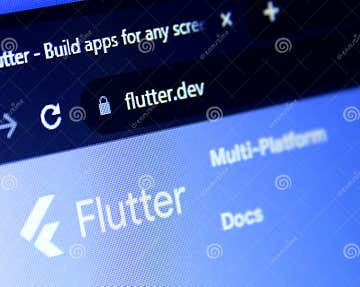 Flutter Software Company Logo Editorial Photography - Image of device, cross: 298176892