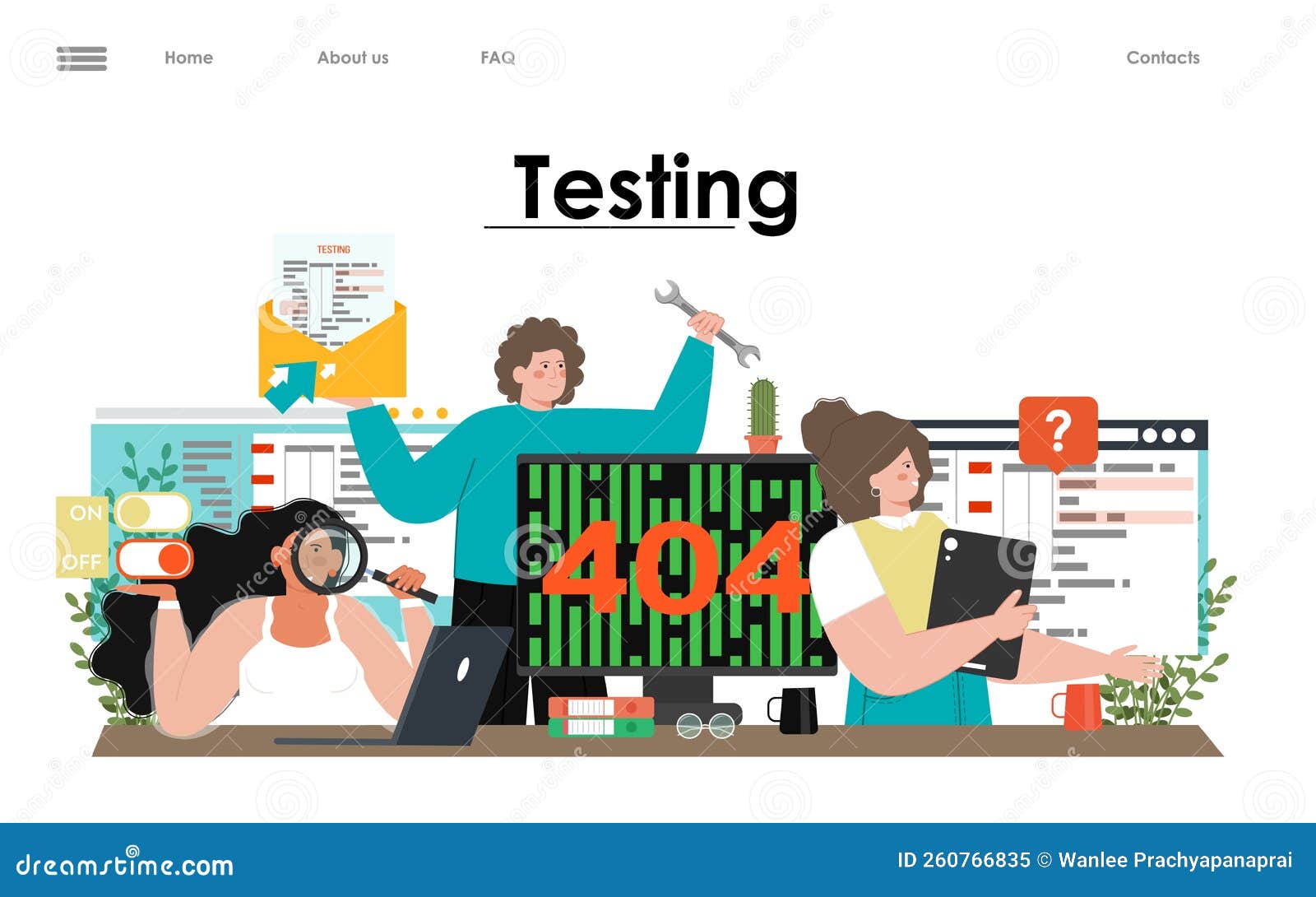 Website and Software Test Flat Vector Illustration Stock Vector ...