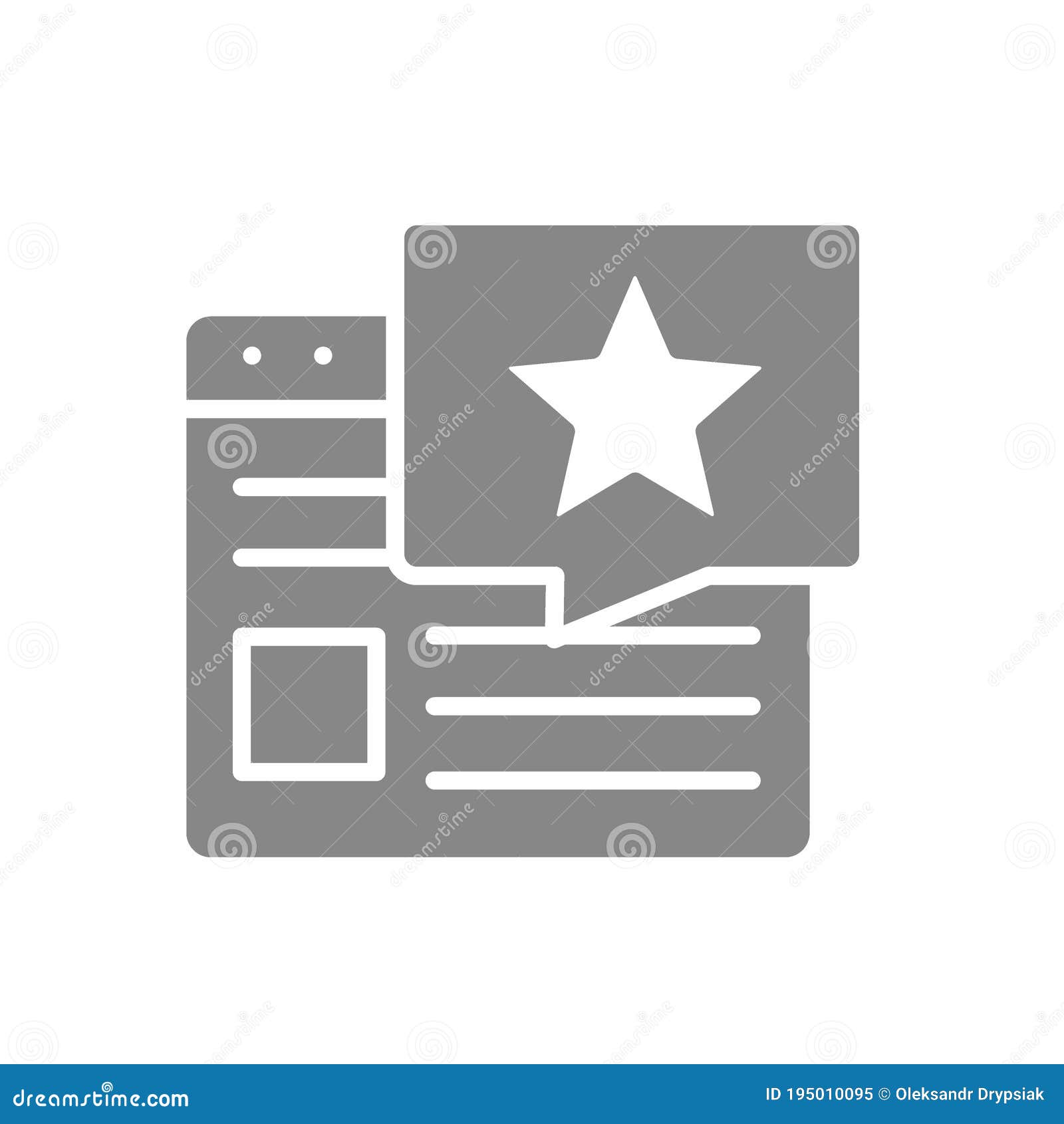 Website With Speech Bubble And Star Gray Icon. User Feedback, Approving ...