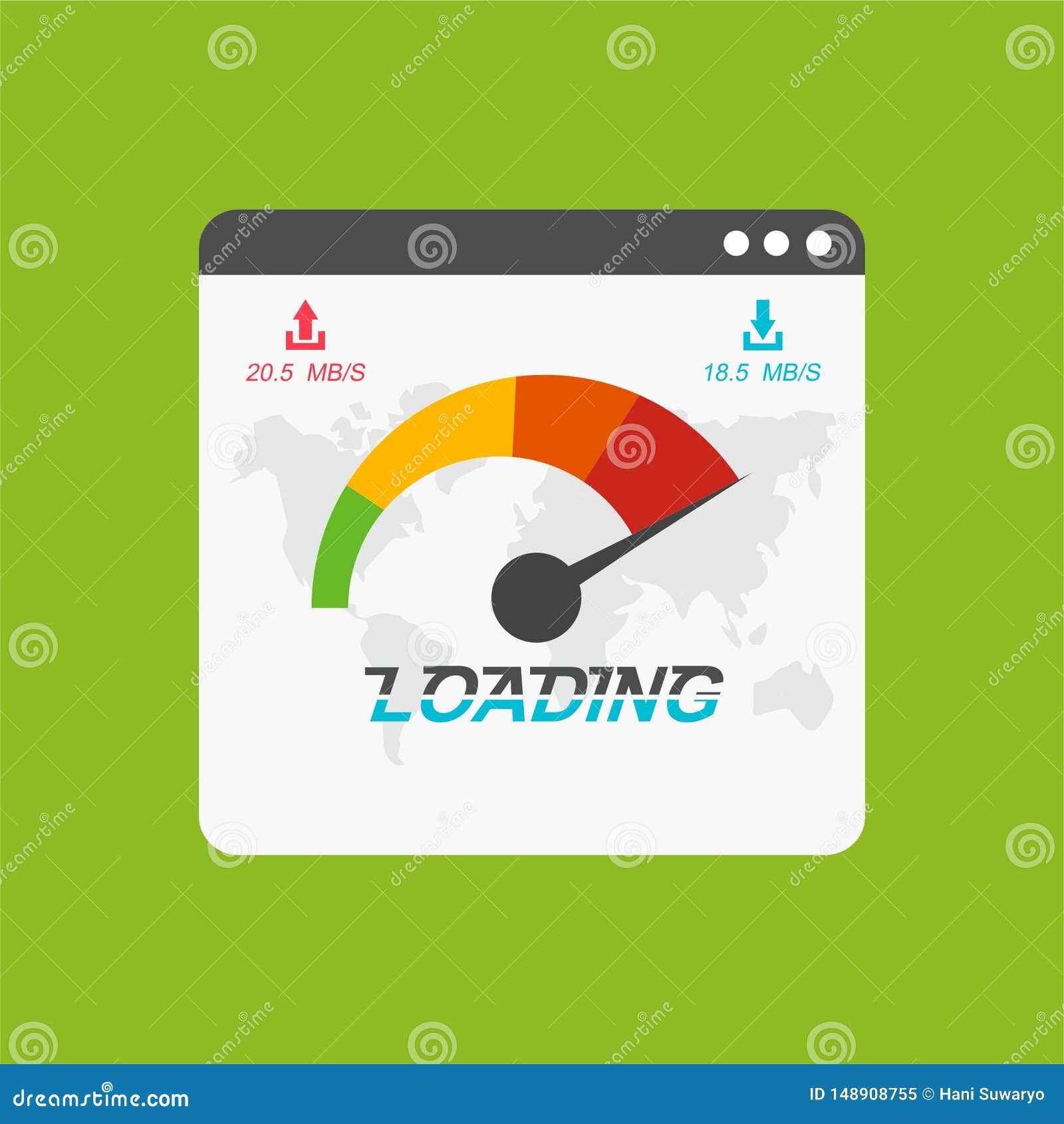 Website Speed Loading Time Web Browser With Speedometer Test Showing Fast Good Page Loading 3238