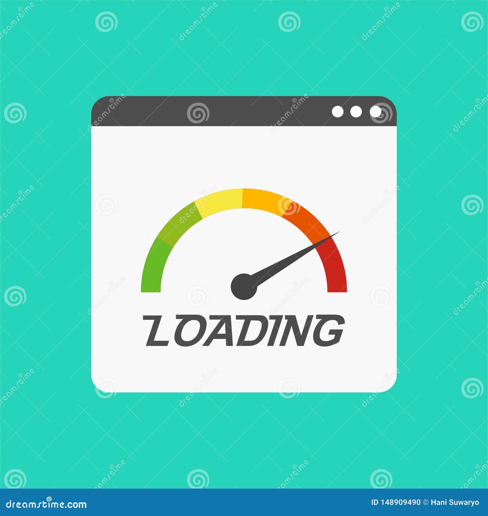 Website Speed Loading Time Web Browser With Speedometer Test Showing