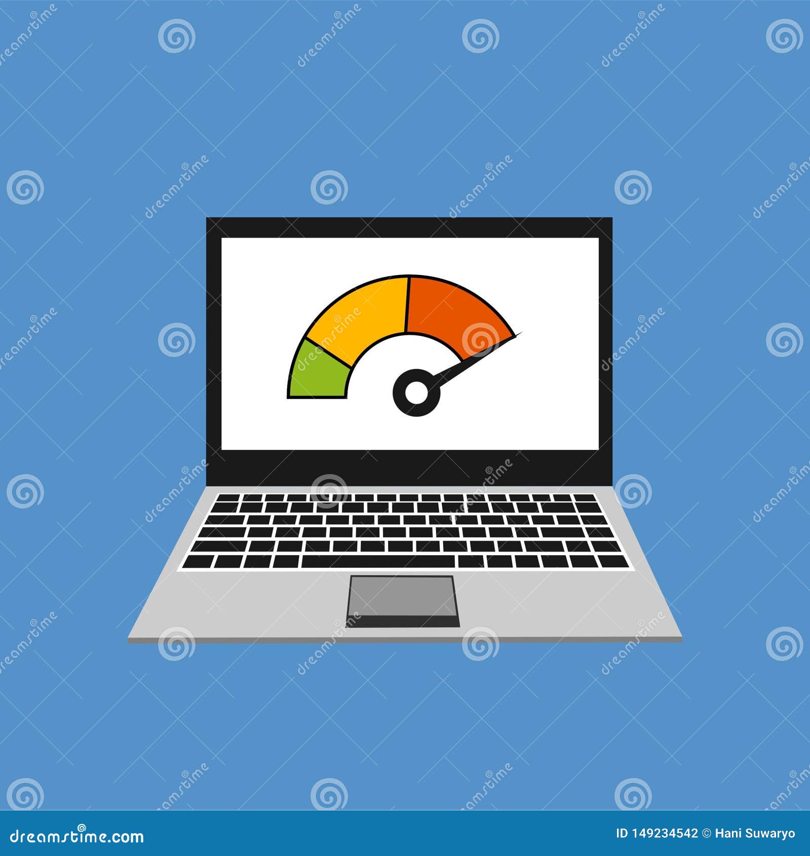 Website Speed Loading Time. Web Browser with Speedometer Test Showing ...