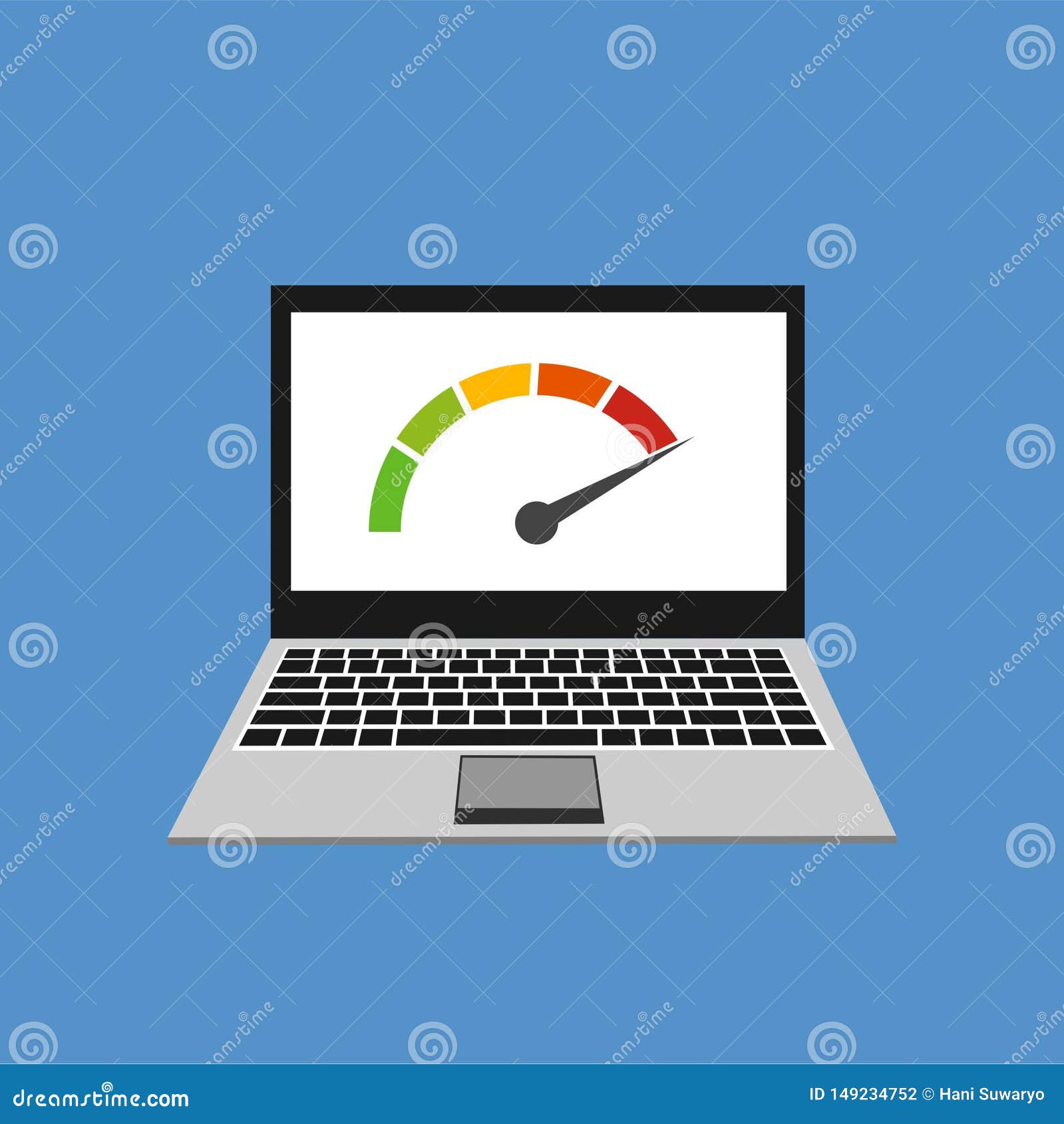 Website Speed Loading Time. Web Browser with Speedometer Test Showing ...