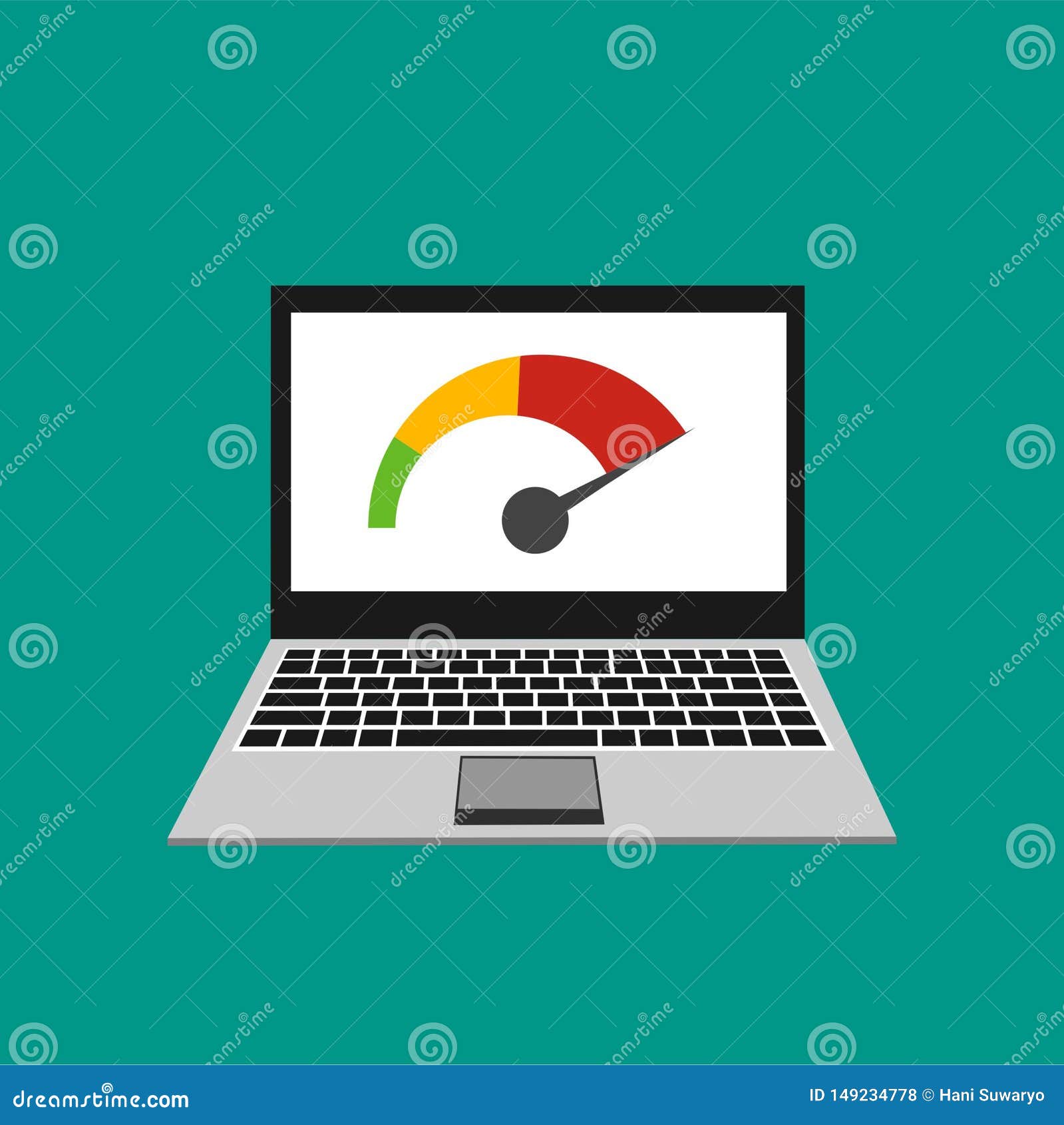 Website Speed Loading Time. Web Browser with Speedometer Test Showing ...