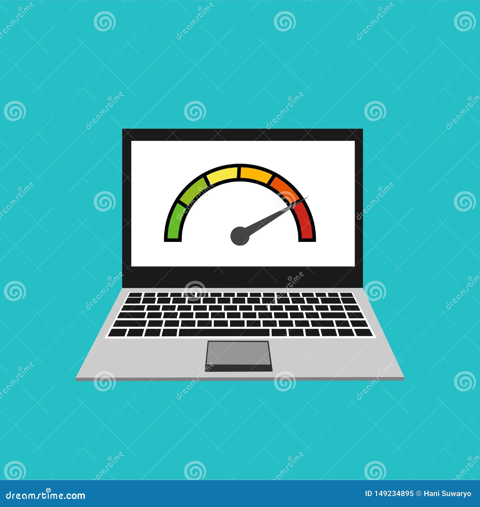 Website Speed Loading Time. Web Browser with Speedometer Test Showing ...