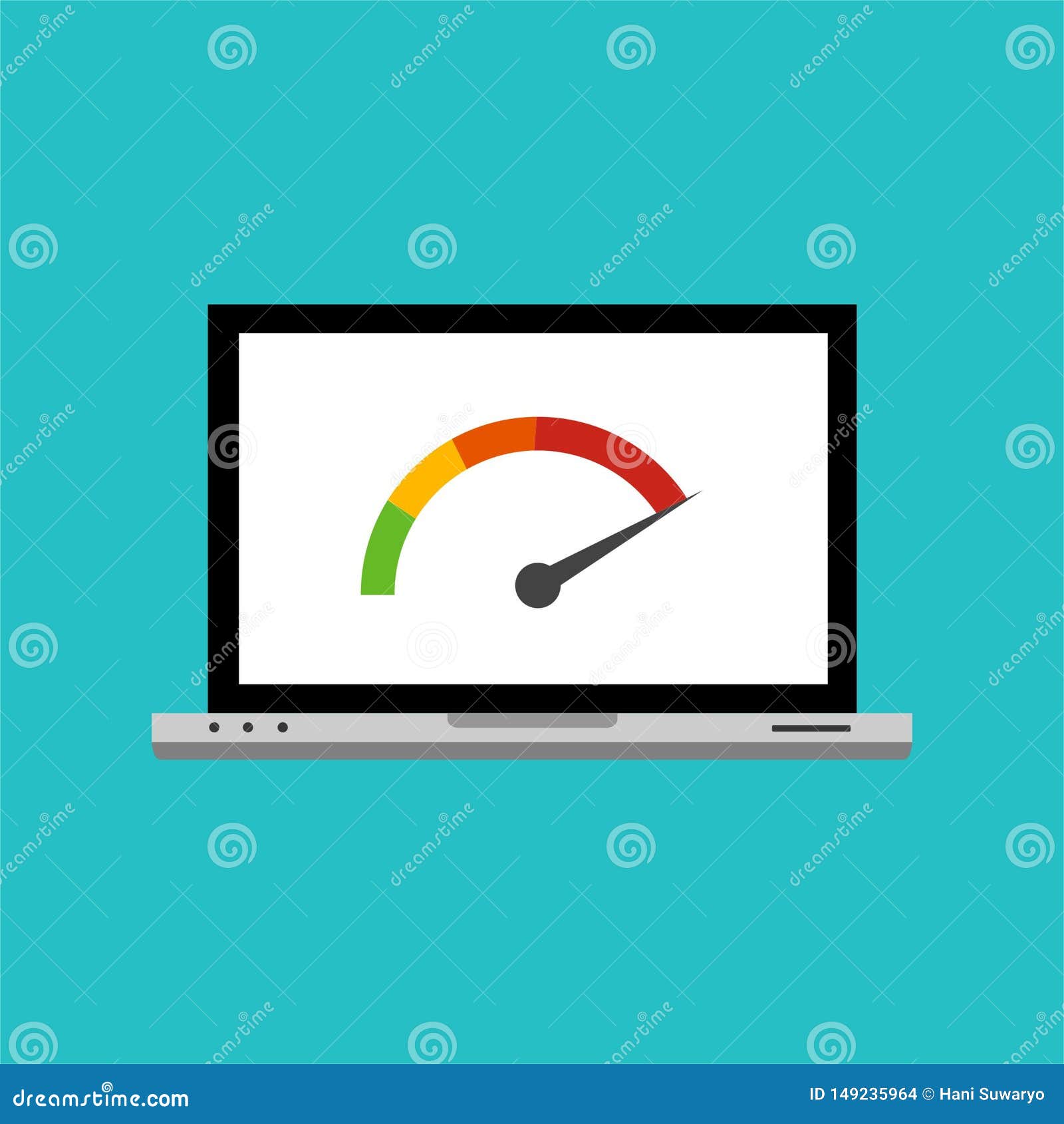 Website Speed Loading Time. Web Browser with Speedometer Test Showing ...