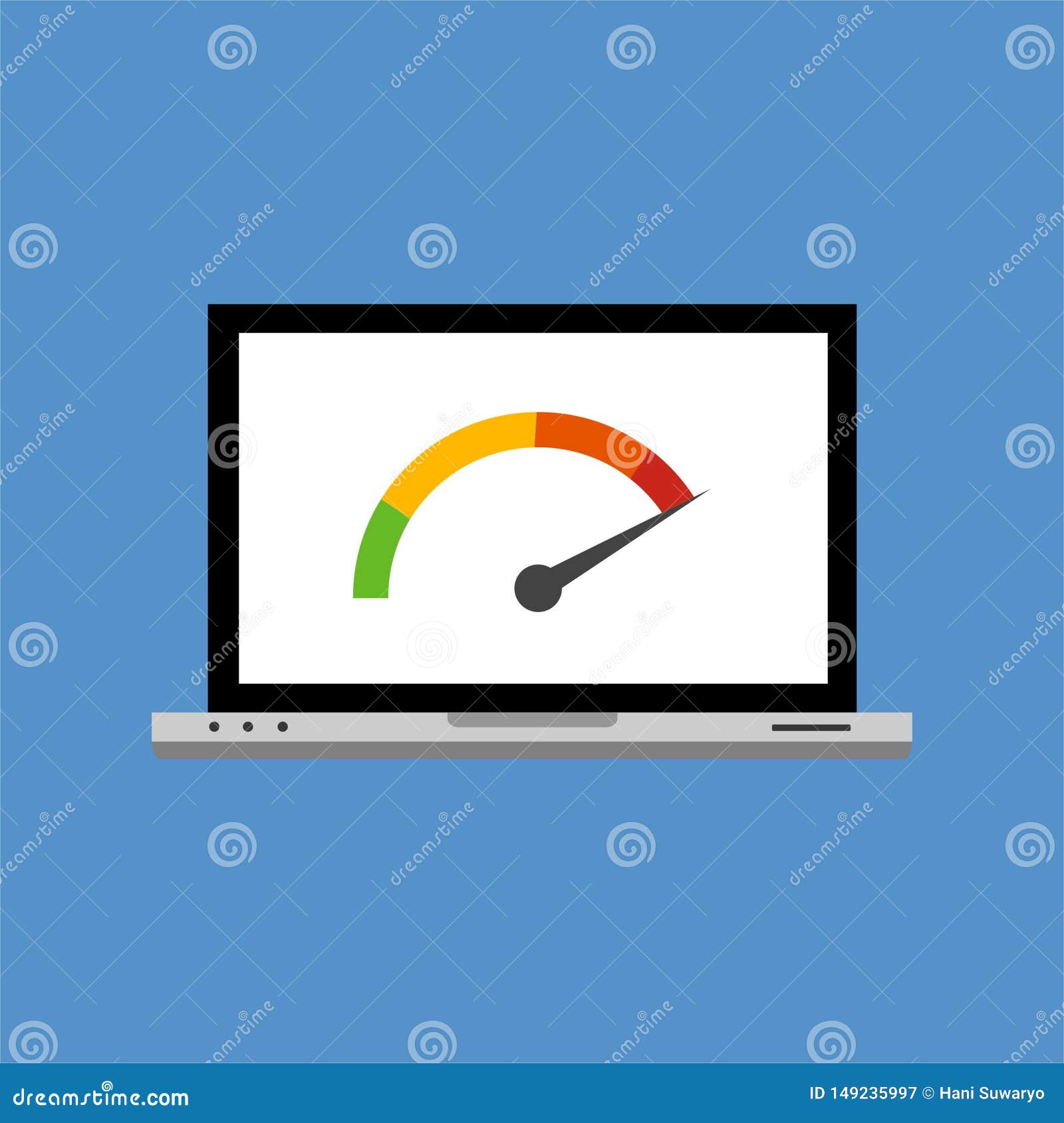 Website Speed Loading Time. Web Browser with Speedometer Test Showing ...