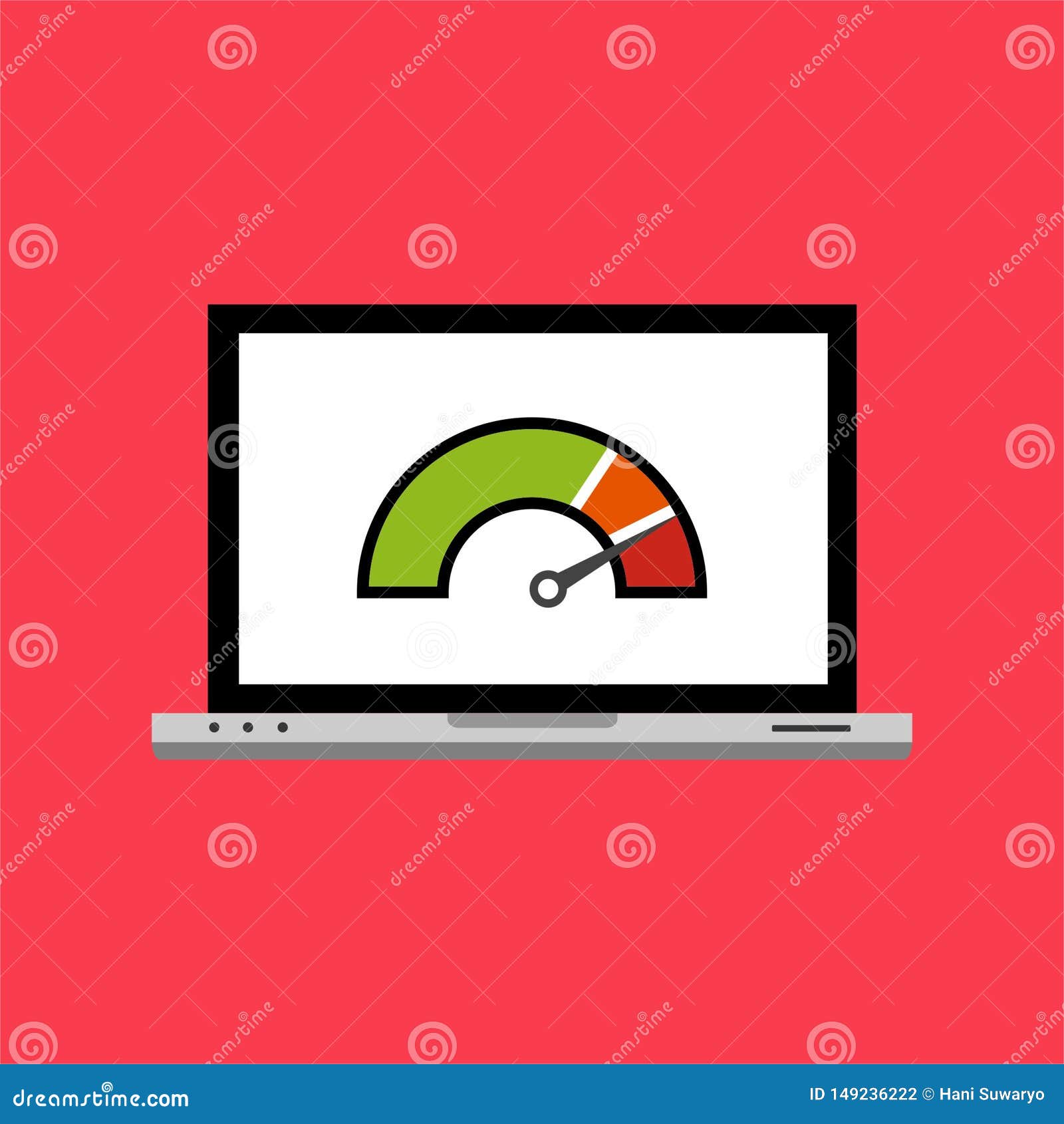 Website Speed Loading Time. Web Browser with Speedometer Test Showing ...