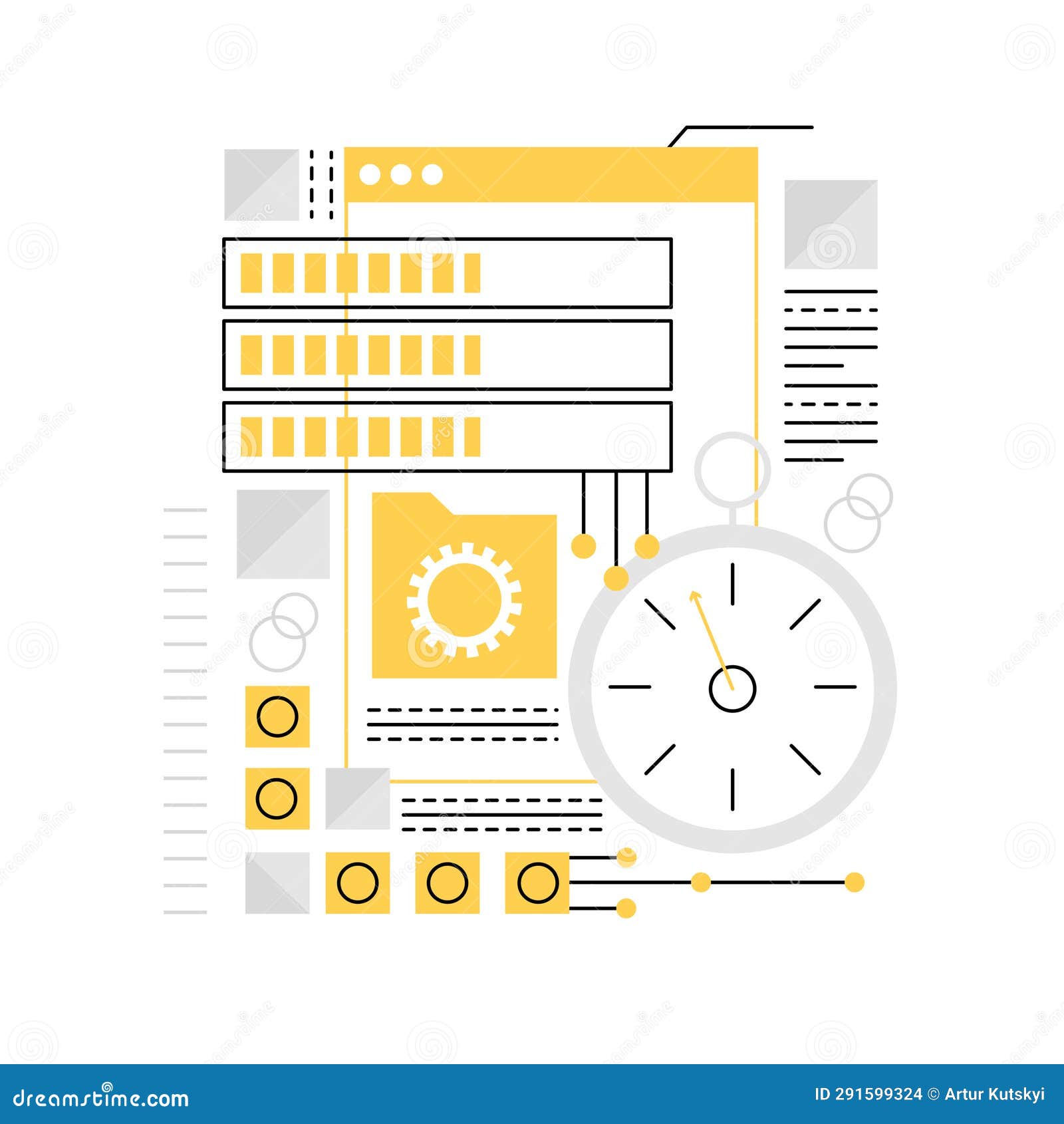 Website Speed Test Symbol. Webpage And Dashboard Line Icon, Outline ...