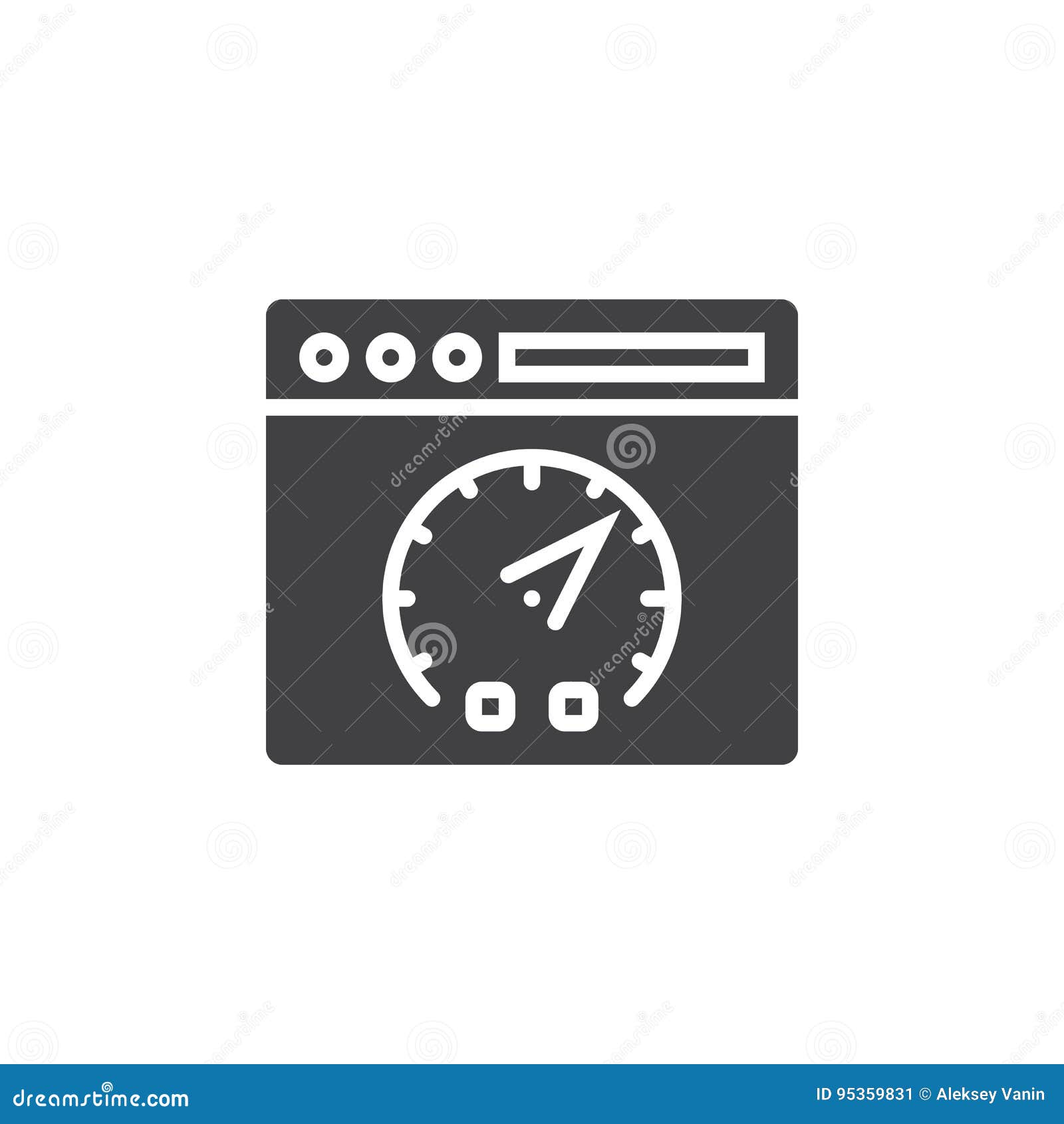 Website Speed Test Symbol. Webpage And Dashboard Icon Vector, Filled ...