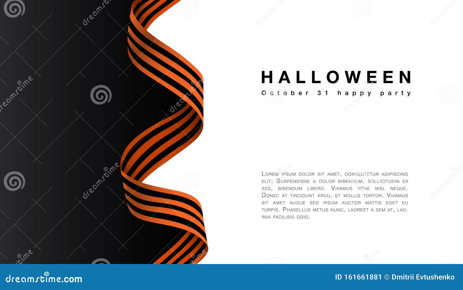 Website Spooky Header or Banner with Halloween Ribbon Stock Vector ...