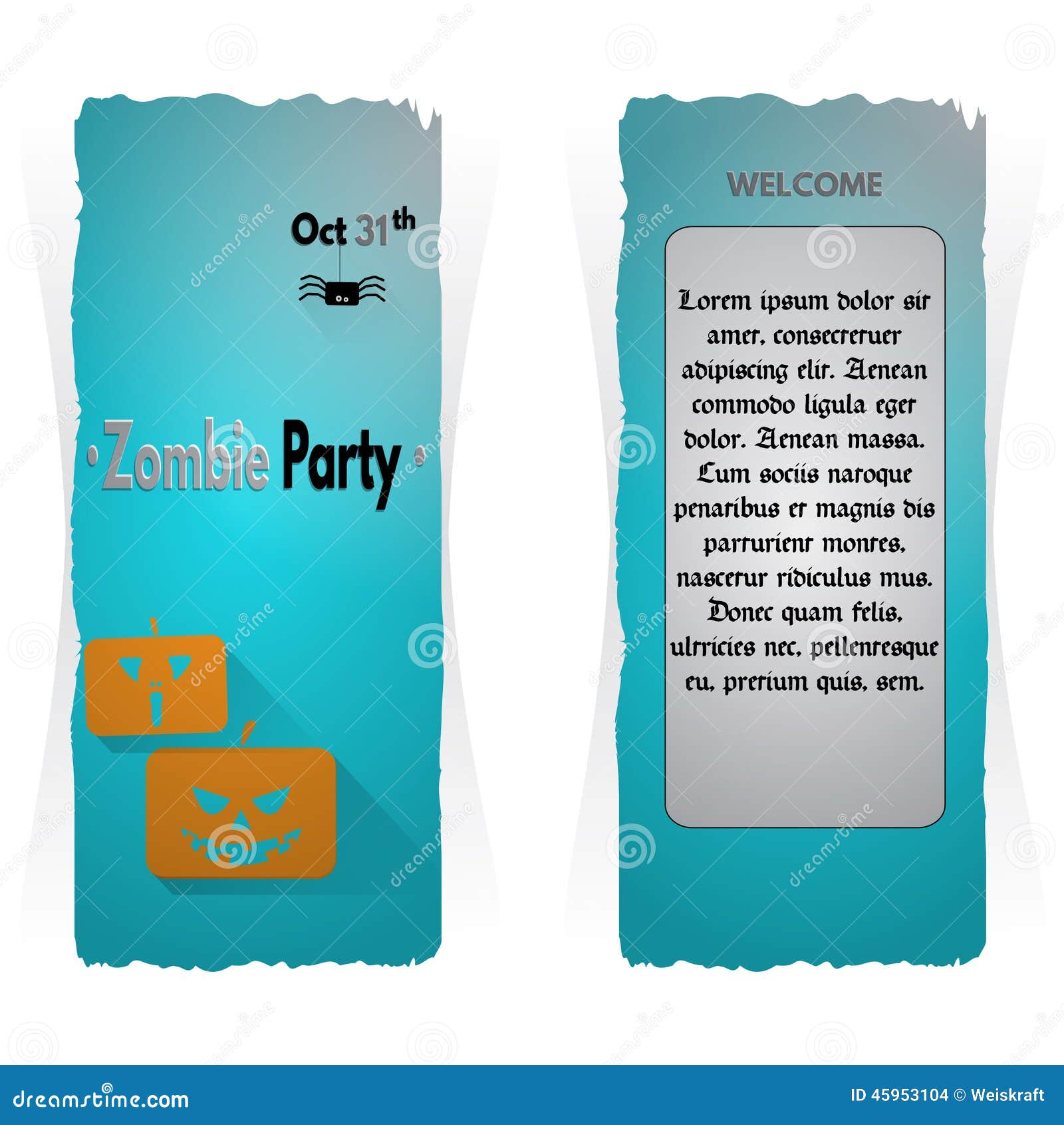 Website Spooky Header or Banner Set with Halloween Stock Illustration ...