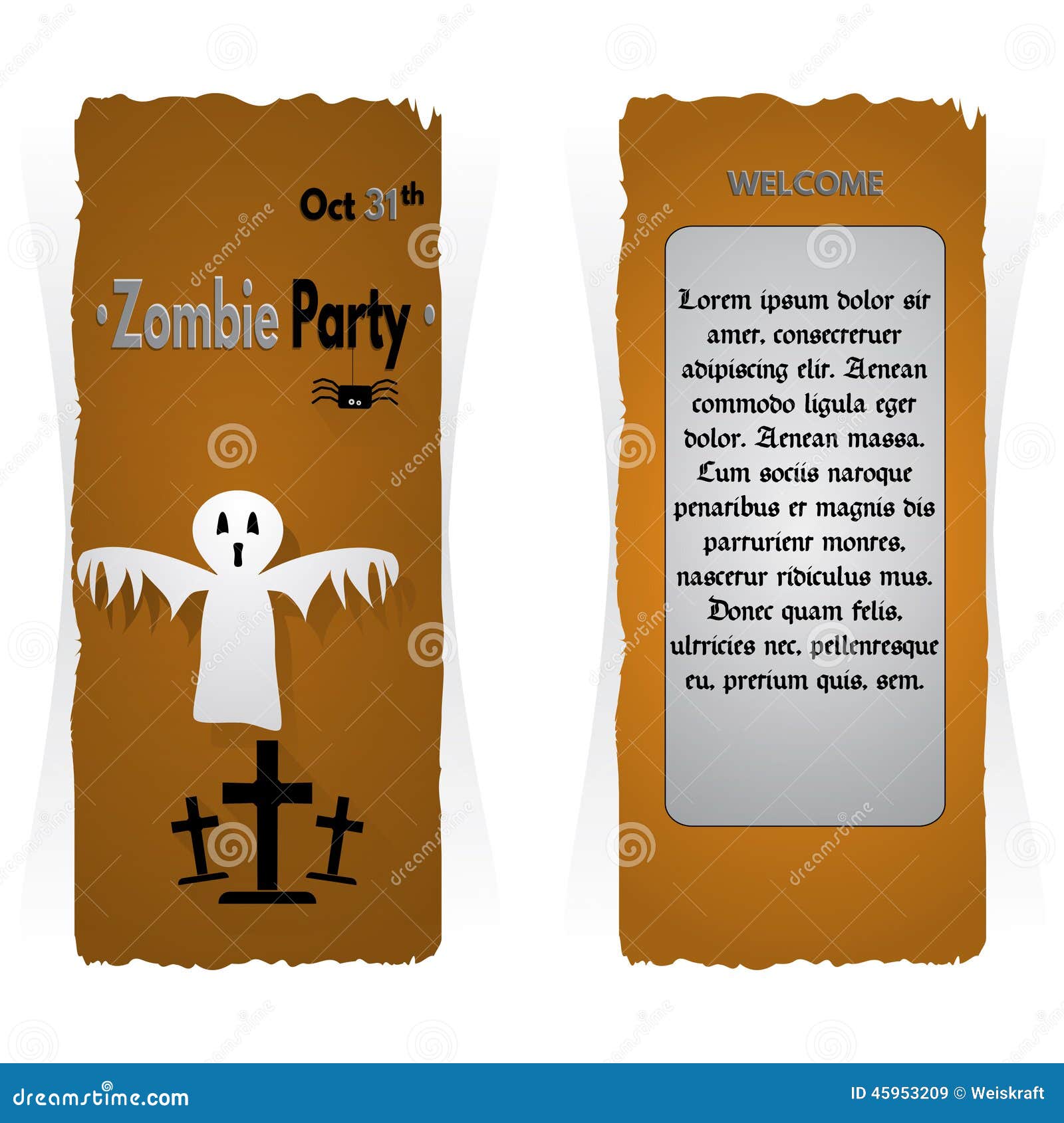 Website Spooky Header or Banner Set with Halloween Stock Illustration ...