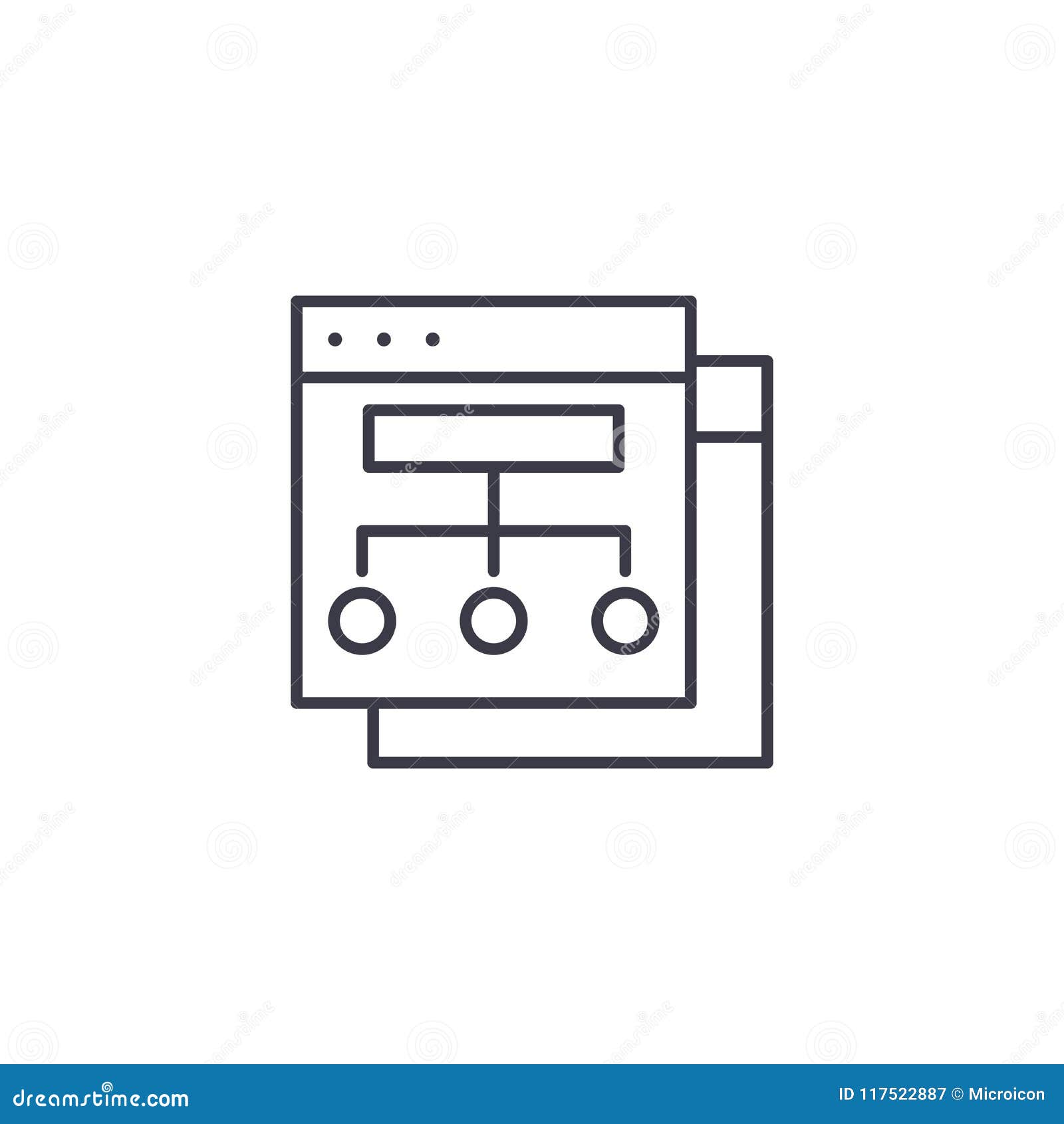Website Structure Linear Icon Concept. Website Structure Line Vector ...