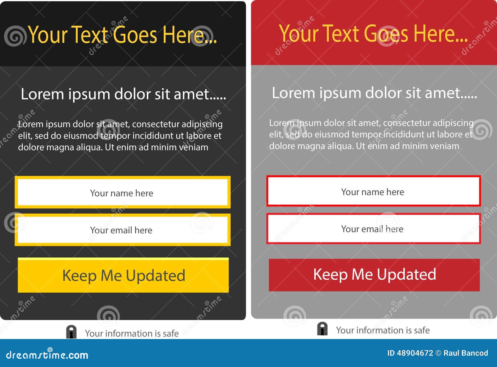 Website Subscription/Registration Forms (Vector) Stock Vector ...