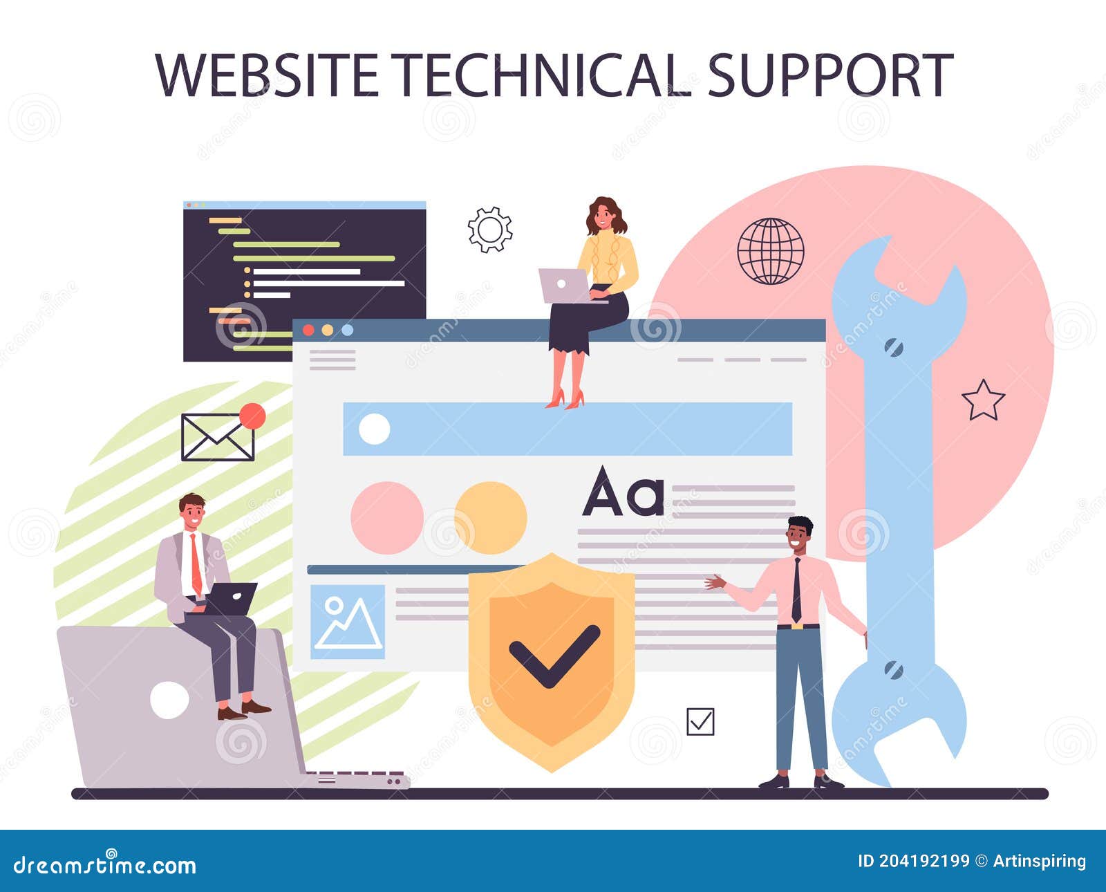 Website Technical Support Concept. Idea of Web Page Diagnostic Stock ...