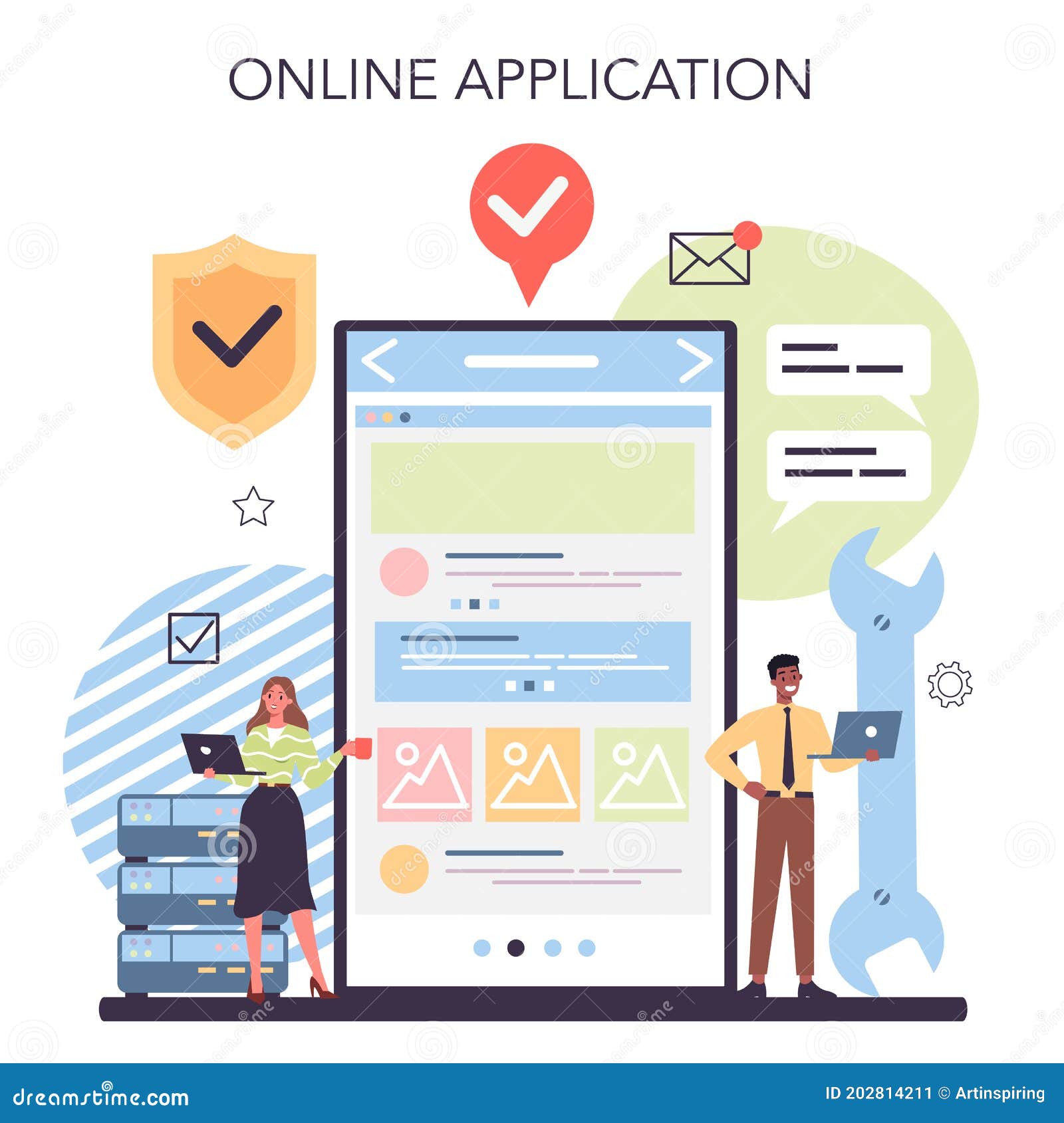 Website Technical Support Online Service or Platform. Idea of Web Stock ...