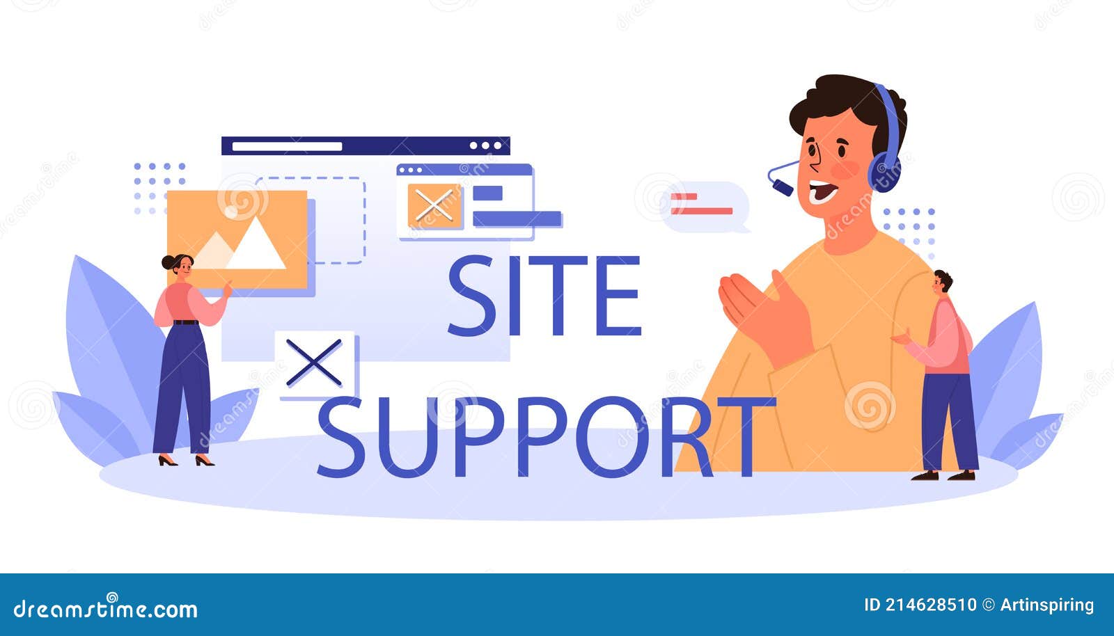 Website Technical Support Typographic Header. Idea of Web Page ...