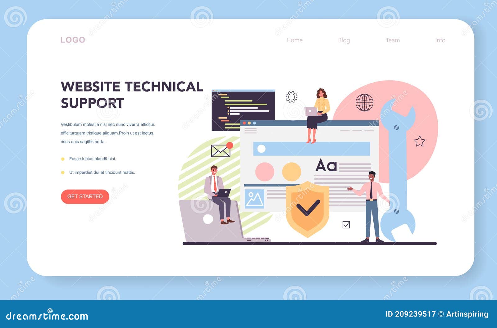 Website Technical Support Web Banner or Landing Page. Idea Stock Vector ...