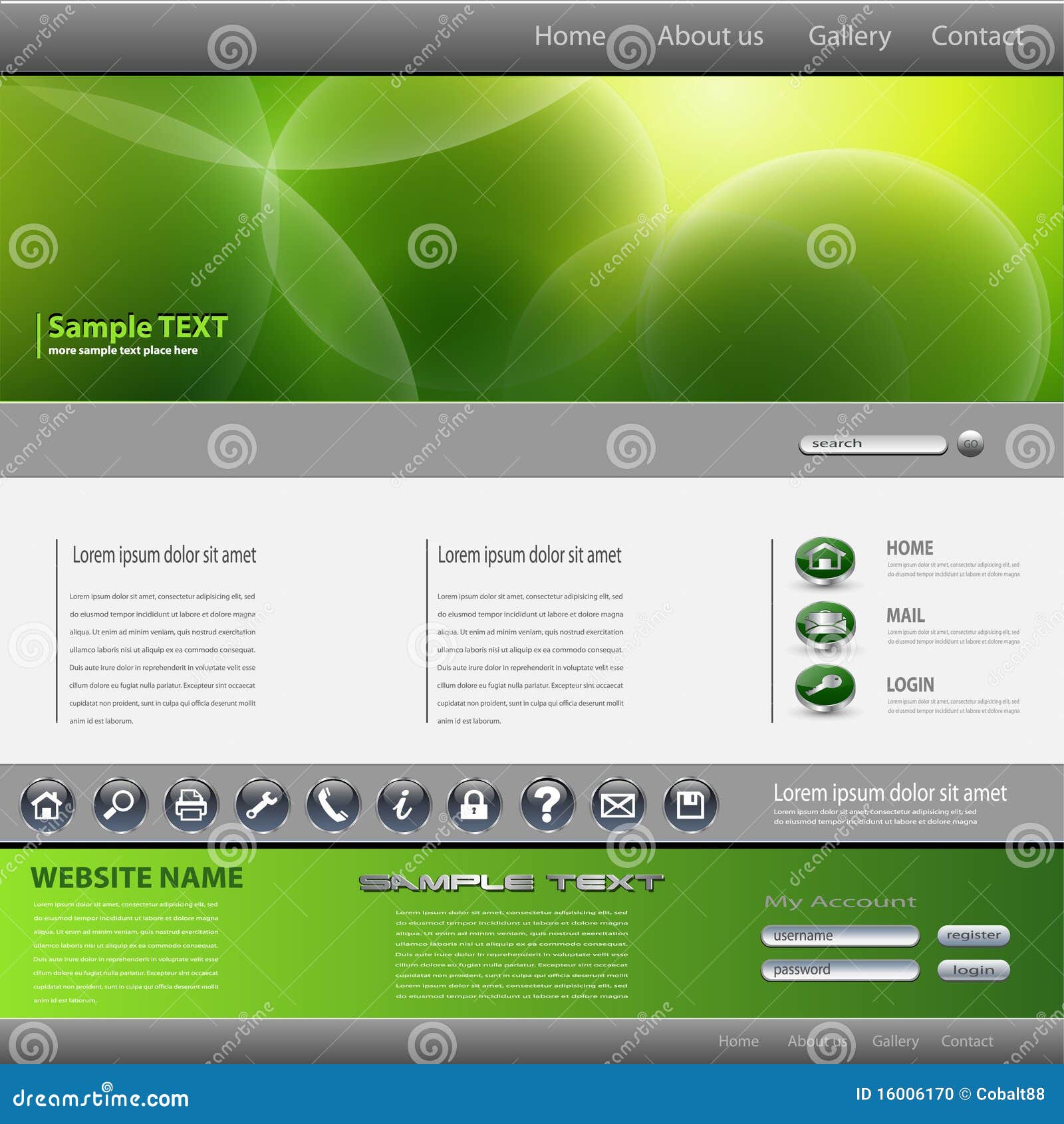 Website template stock vector. Illustration of circles - 16006170