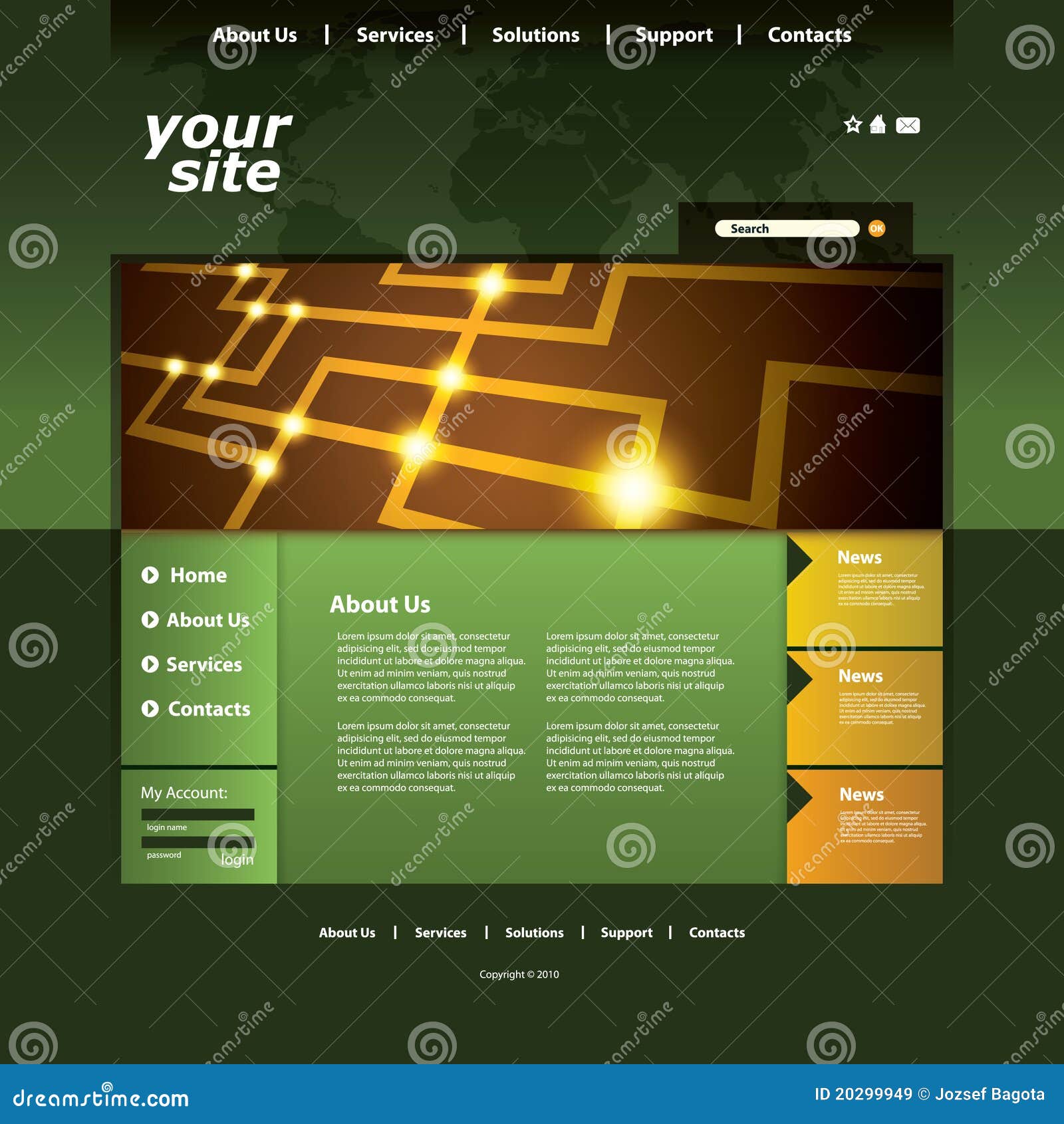 Website template stock vector. Illustration of colorful - 20299949