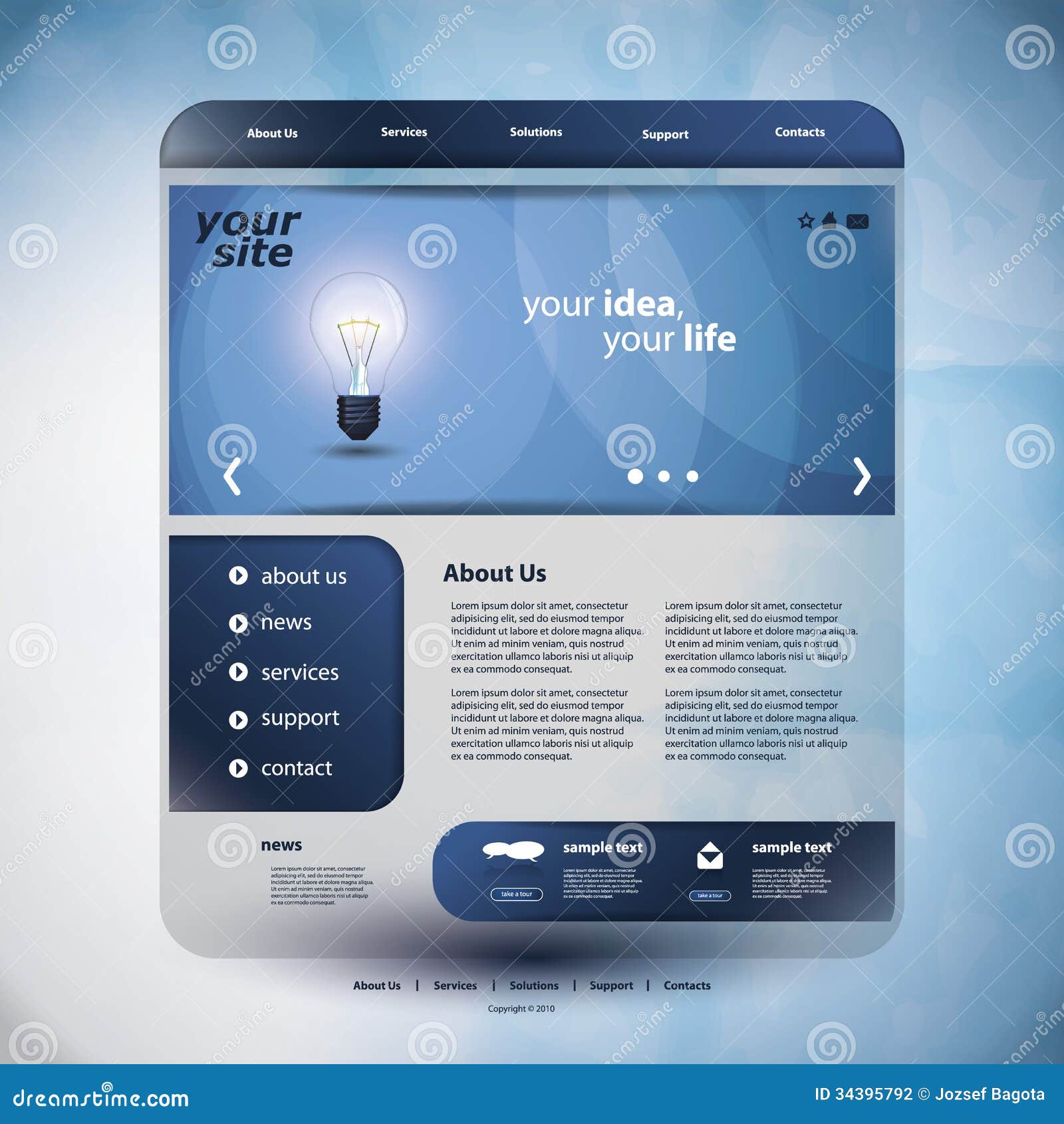 Website Template stock vector. Illustration of paper - 34395792