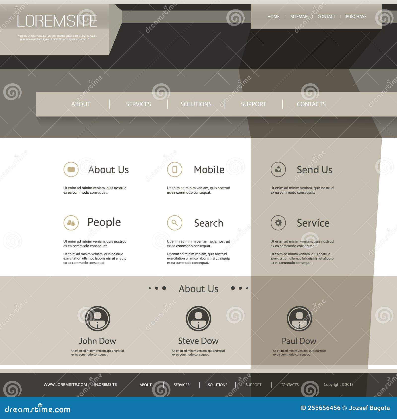 Website Template with Abstract 3D Design Stock Vector - Illustration of ...