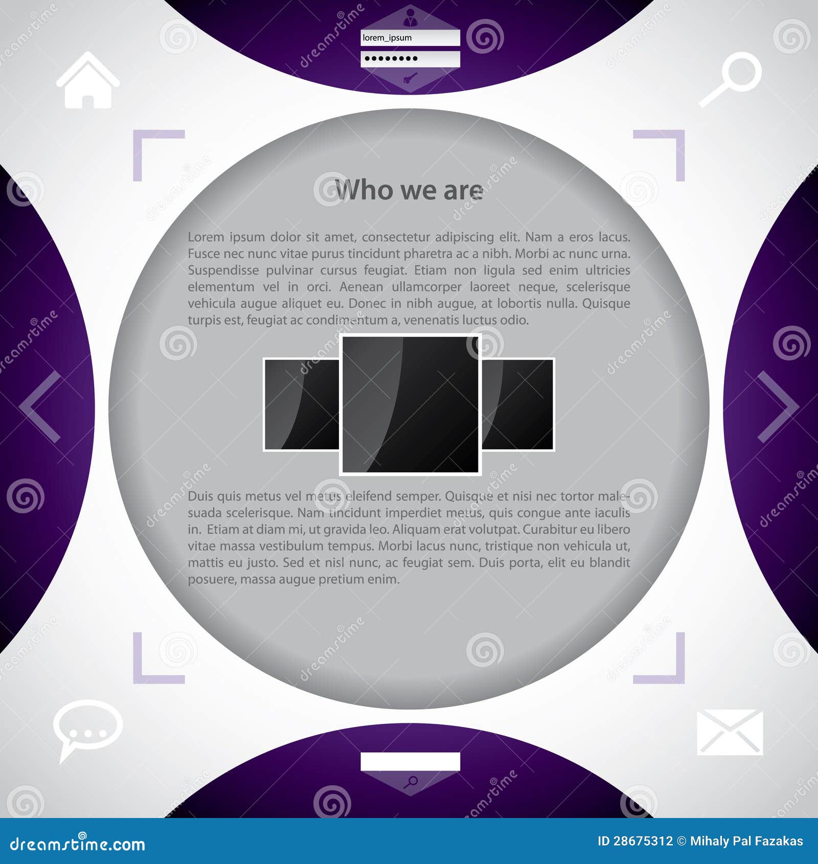 Website Template with Abstract Design Stock Vector - Illustration of ...