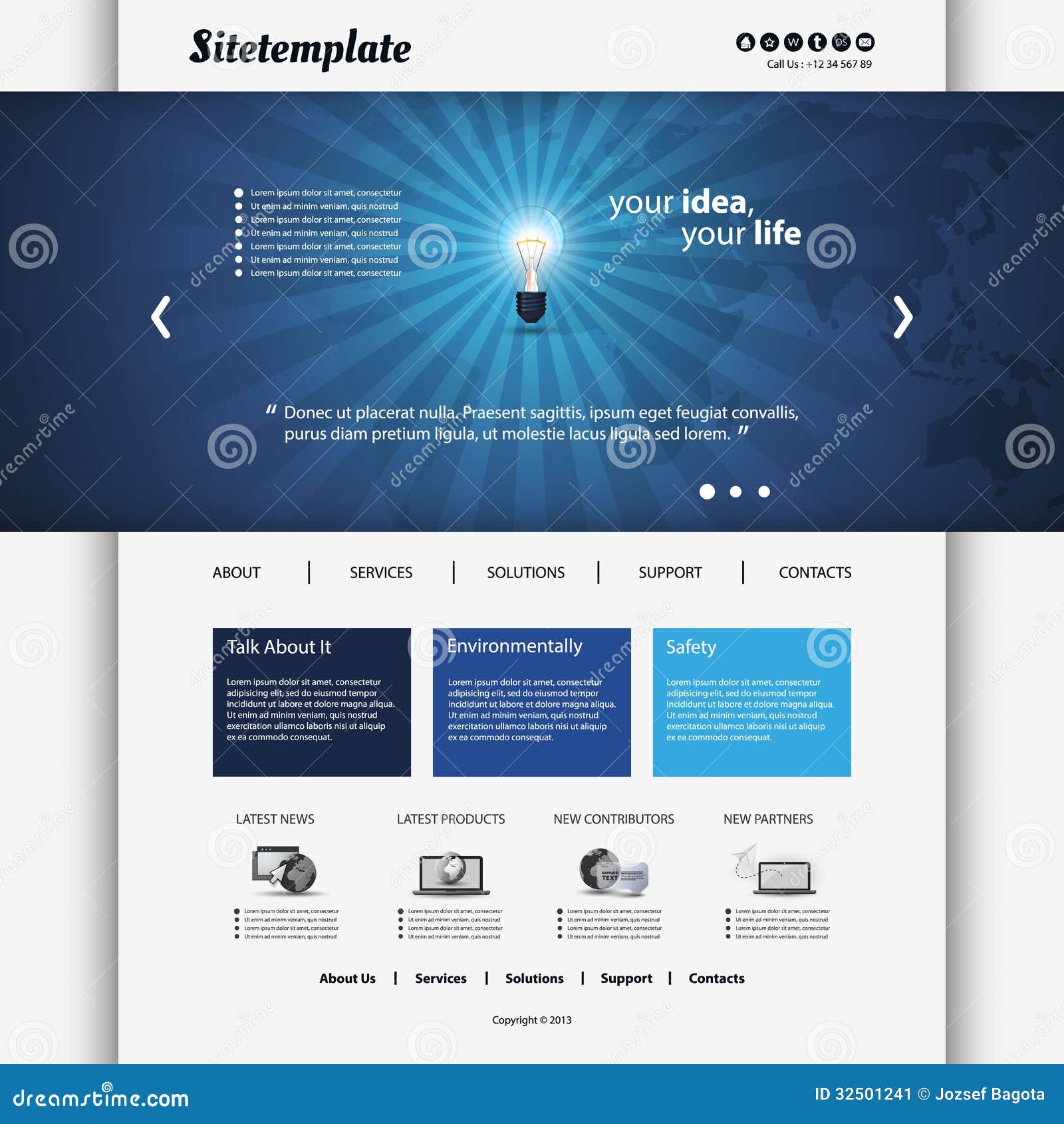 Website Template stock vector. Illustration of editable - 32501241